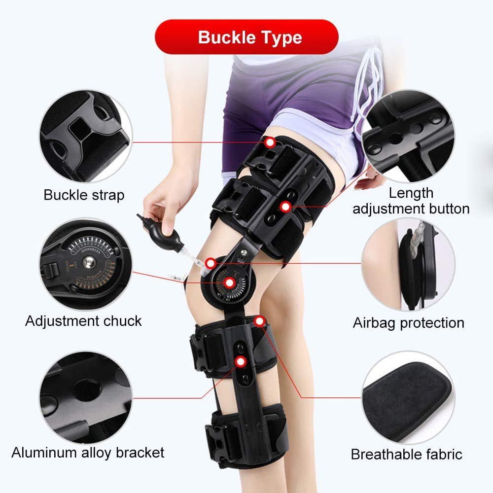 ZQTHL Hinged Knee Brace Adjustable, Open Patella Support Stabilizer for ACL, PCL, Tendon, Ligament and Meniscus Injuries, Knee Orthosis