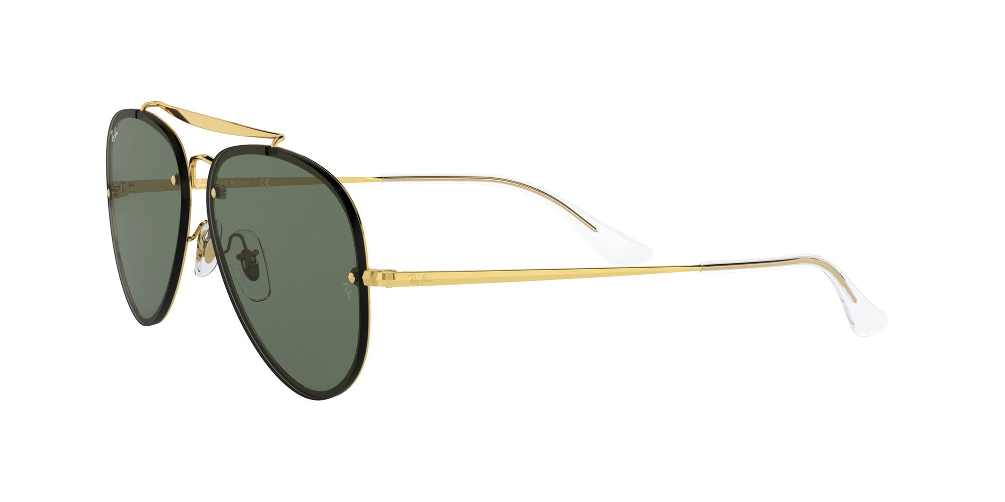 Ray-Ban RB3584N Blaze Aviator Sunglasses, Gold/Dark Green, 61 mm