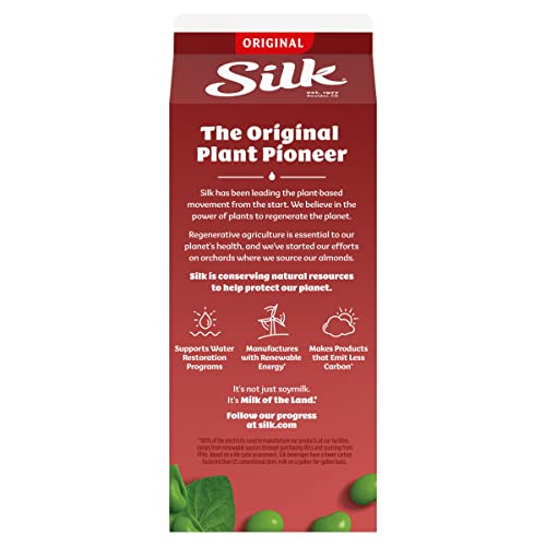 Silk Soymilk, Original, Dairy-Free, Vegan, Non-GMO Project Verified, Half Gallon, 64 Fl Oz