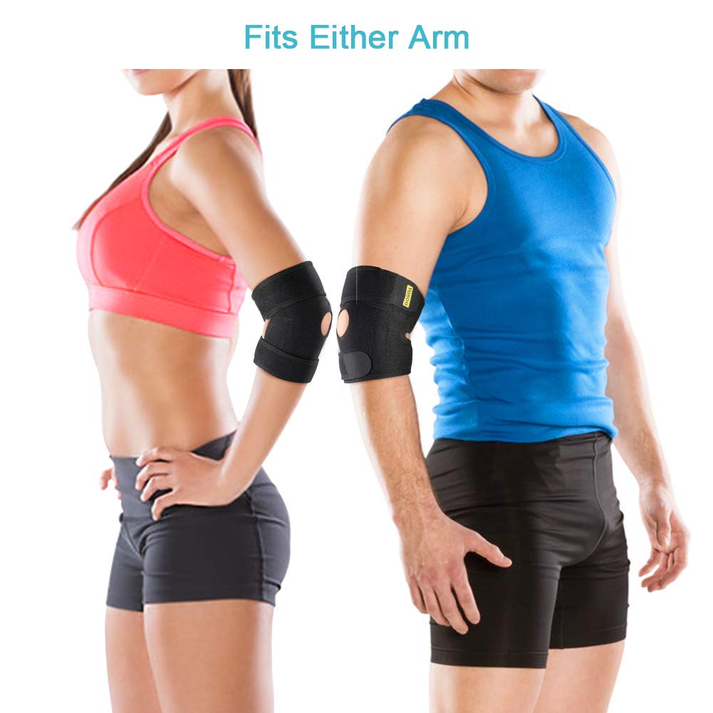 Yosoo Health Gear Elbow Brace, Adjustable Elbow Support with Dual-Spring Stabilizer, Elbow Strap for Golfers Elbow, Tennis Elbow, Arthritis, Tendonitis, Sports Injury Pain Relief and Protection