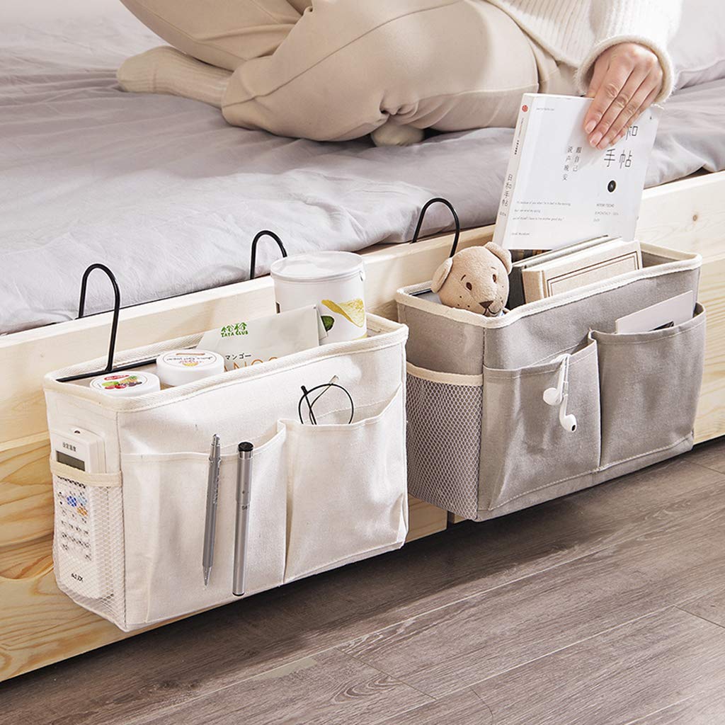 xiuersty Bedside Caddy Hanging Storage Bag Bins Cubes Organizer Dorm Room Phone Book Magazine Holder for Bedroom Clothes,T-Shirts,Handbag