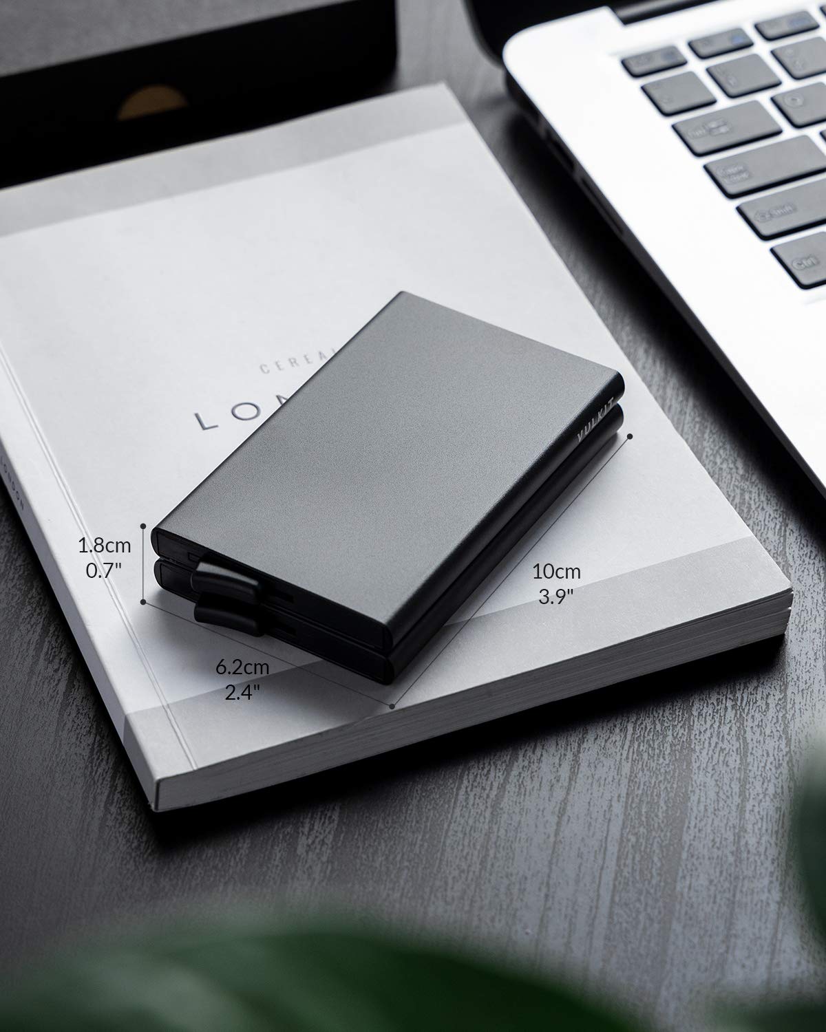 VULKIT Pop Up Wallet, Slim Minimalist Credit Card Holder RFID Blocking Mini Metal Case for Men(black)