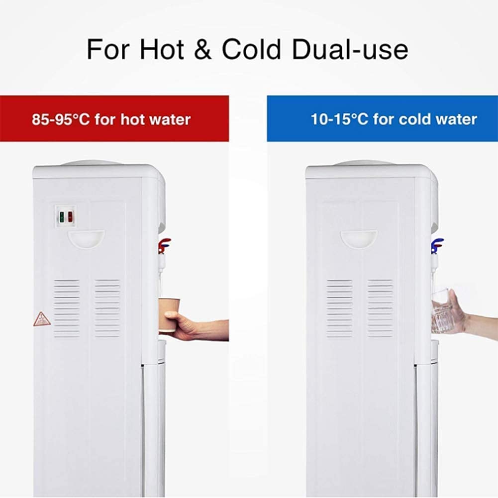 Vertical Water Dispenser Upgrade 5 Gallon Water Cooler Dispenser-Top Loading Freestanding Water Dispenser with Storage Cabinet, Two Temperature Settings-Hot(85℃-95℃), Normal Temperature(10-1