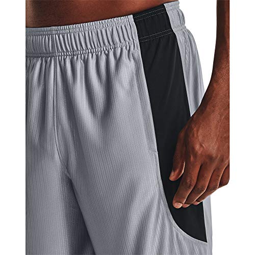 Under Armour Perimeter Basketball Shorts, Steel (035)/High-Vis Yellow, Medium