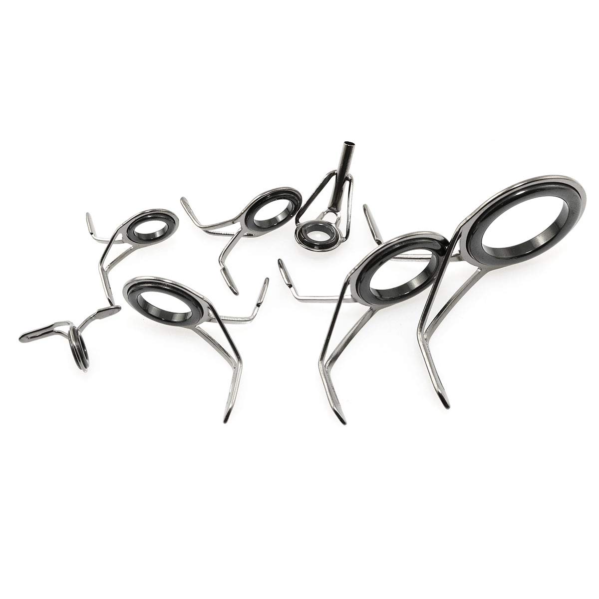 ZRM&E Fishing Rod Guide Set 7 PCS Mixed Size Double Leg Fishing Top Rings Rod Pole Repair Kit