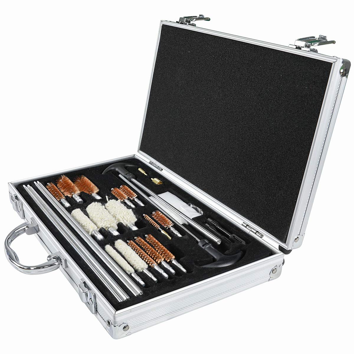 Sutekus Universal Gun Cleaning Kit Shotgun Pistol Rifle Cleaner Kit with Aluminum Case