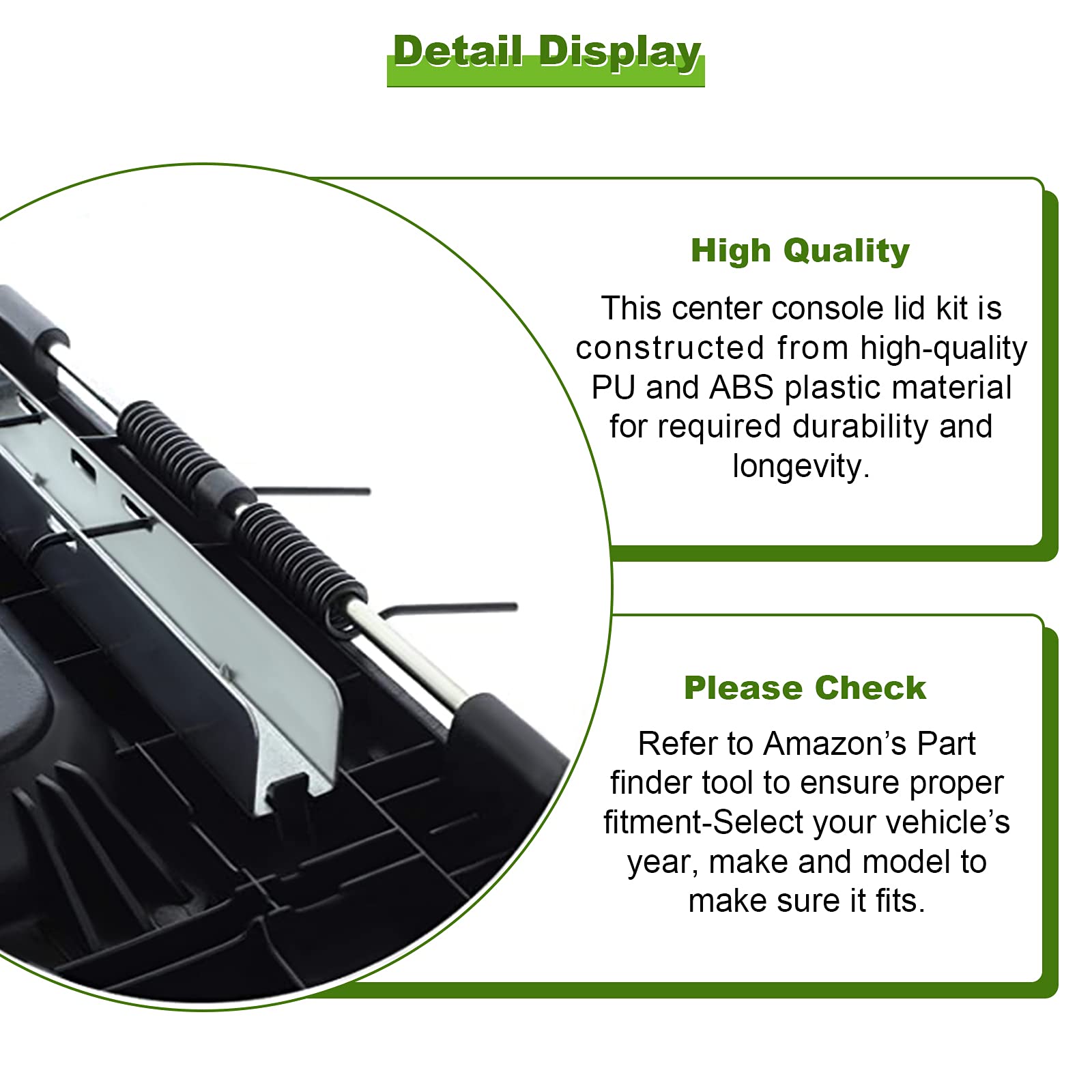 SCITOO Auto Dark Grey Center Console Lid Kit Replacement fit for 2001-2007 for GMC Sierra for Chevrolet Silverado