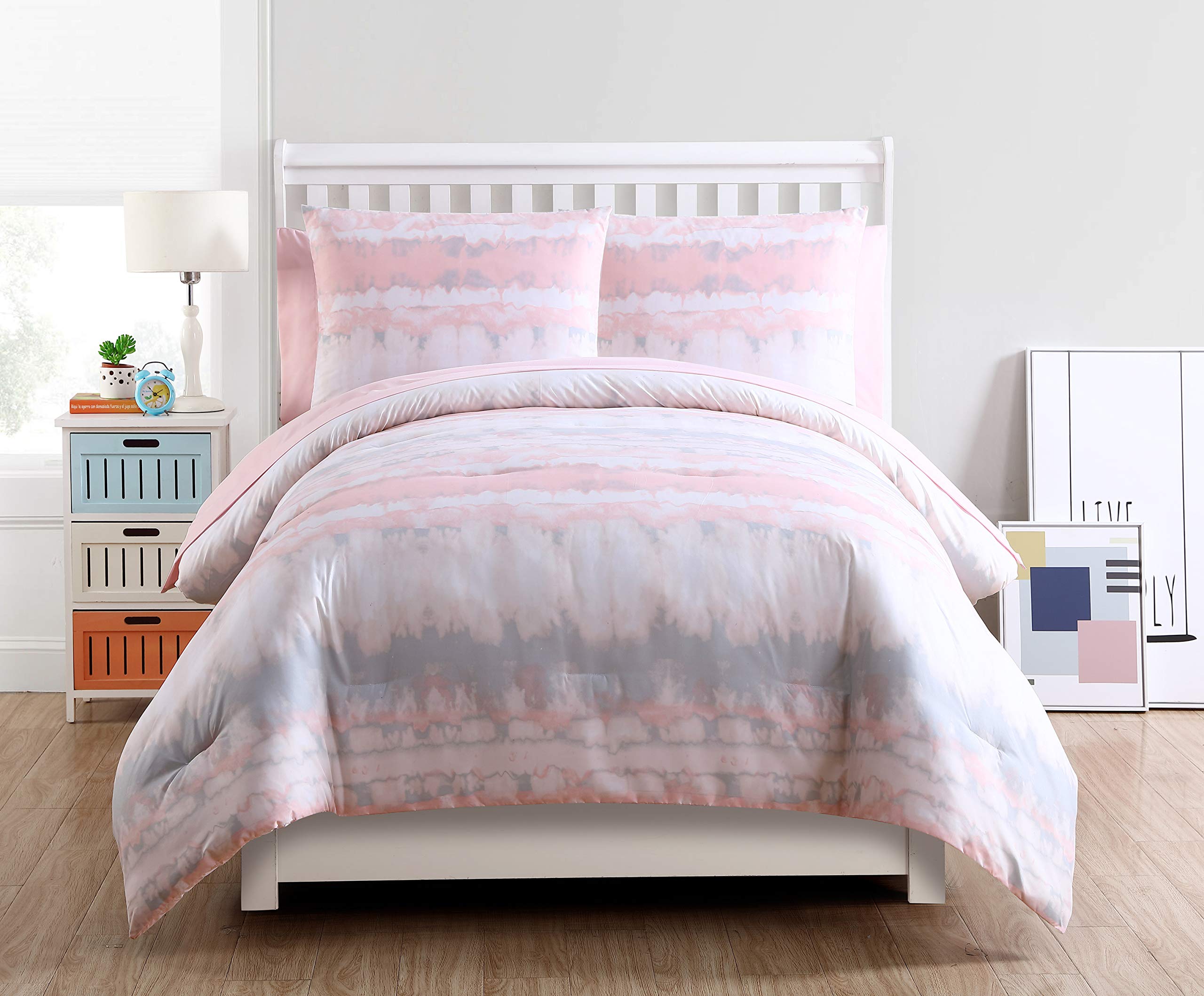 VCNY Home - Twin Size Bed in a Bag, 5-Piece Bedding with Matching Sham & Pillowcase, Soft & Cozy Home Decor (Crush Blush, Twin)