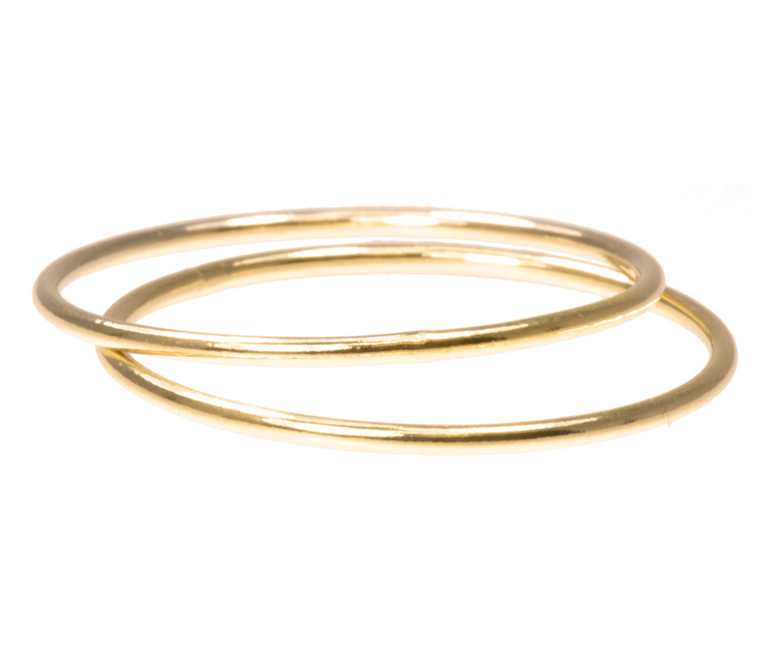 uGems 2 14K Gold Filled Stacking Rings 1mm Round Size 9