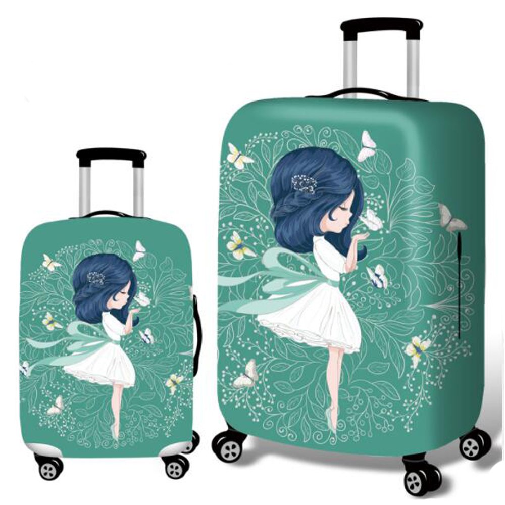 YEKEYI Luggage Protector Case Washable Travel Cute girl Suitcase Protector Fits 18-32 Inch