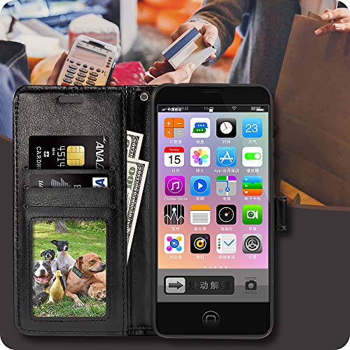 Shantime for Crosscall Core-Z5 Case, Premium PU Leather Magnetic Flip Case Cover with Card Holder and Kickstand for Crosscall Core-Z5 (6.08β) Black