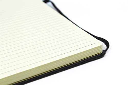 Silvine 198BK Executive Soft Feel Notebook Ruled with Marker Ribbon 160pp 90gsm A4 Black Ref 198BK - Black