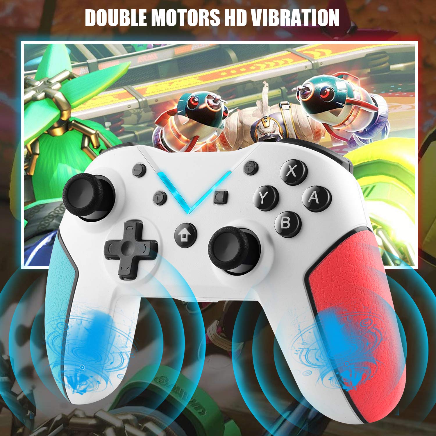 Wireless Pro Controller for Nintendo Switch, Diswoe Remote Control Gamepad for Nintendo Switch/Lite/Android/PS3/PC, Support Turbo, Motion Control, Dual Shock and Gyro Axis