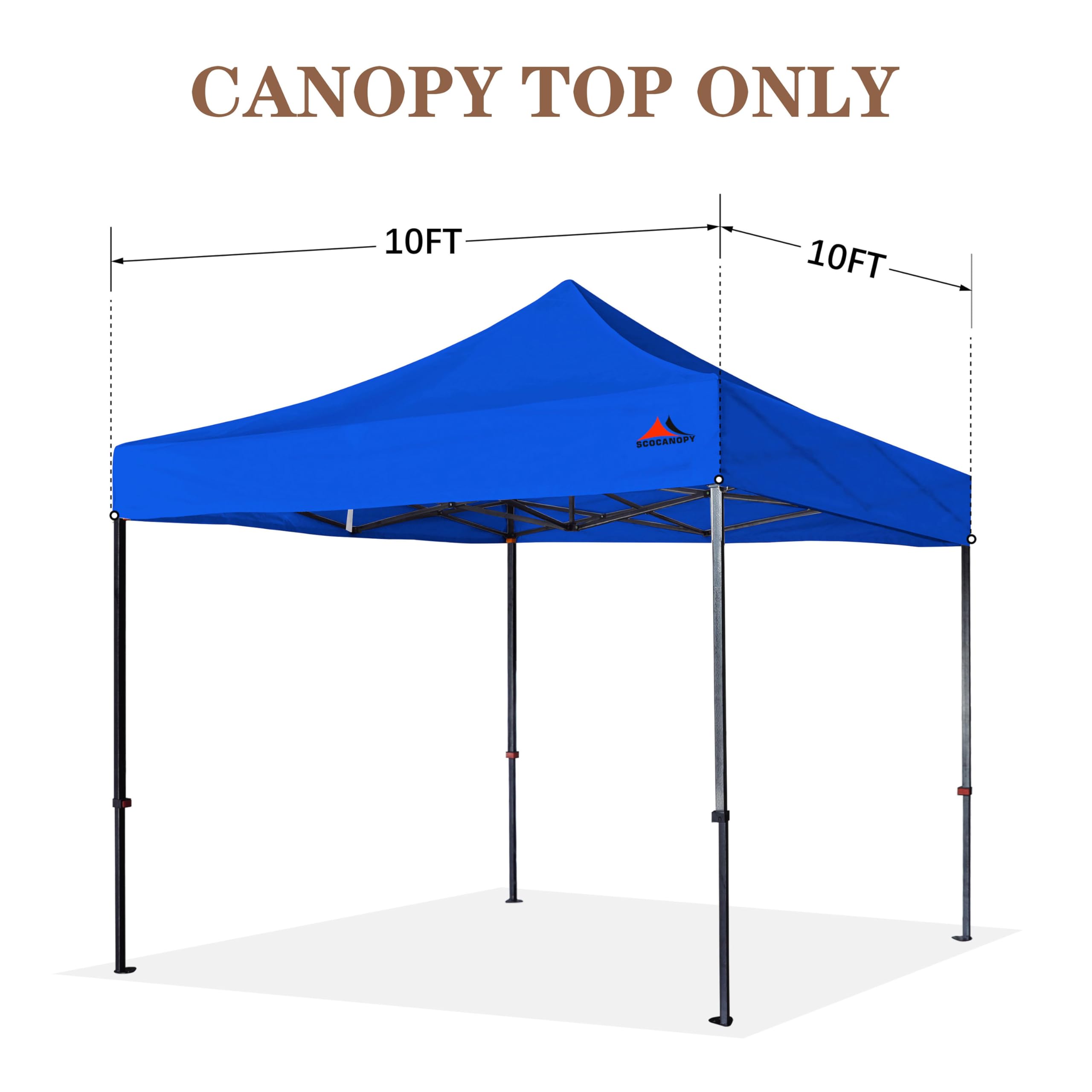 SCOCANOPY 10x10 Canopy Replacement Top,Canopy Cover ONLY,Bonus 4 Pack Weight, (Blue)