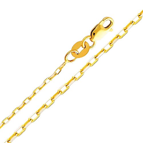The World Jewelry Center 14k REAL Yellow Gold Religious Saint Christopher Medal Pendant with 1.2mm Cable Chain Necklace - 22"