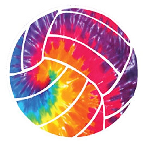 Volleyball 3" Round Decal - Tie-dye