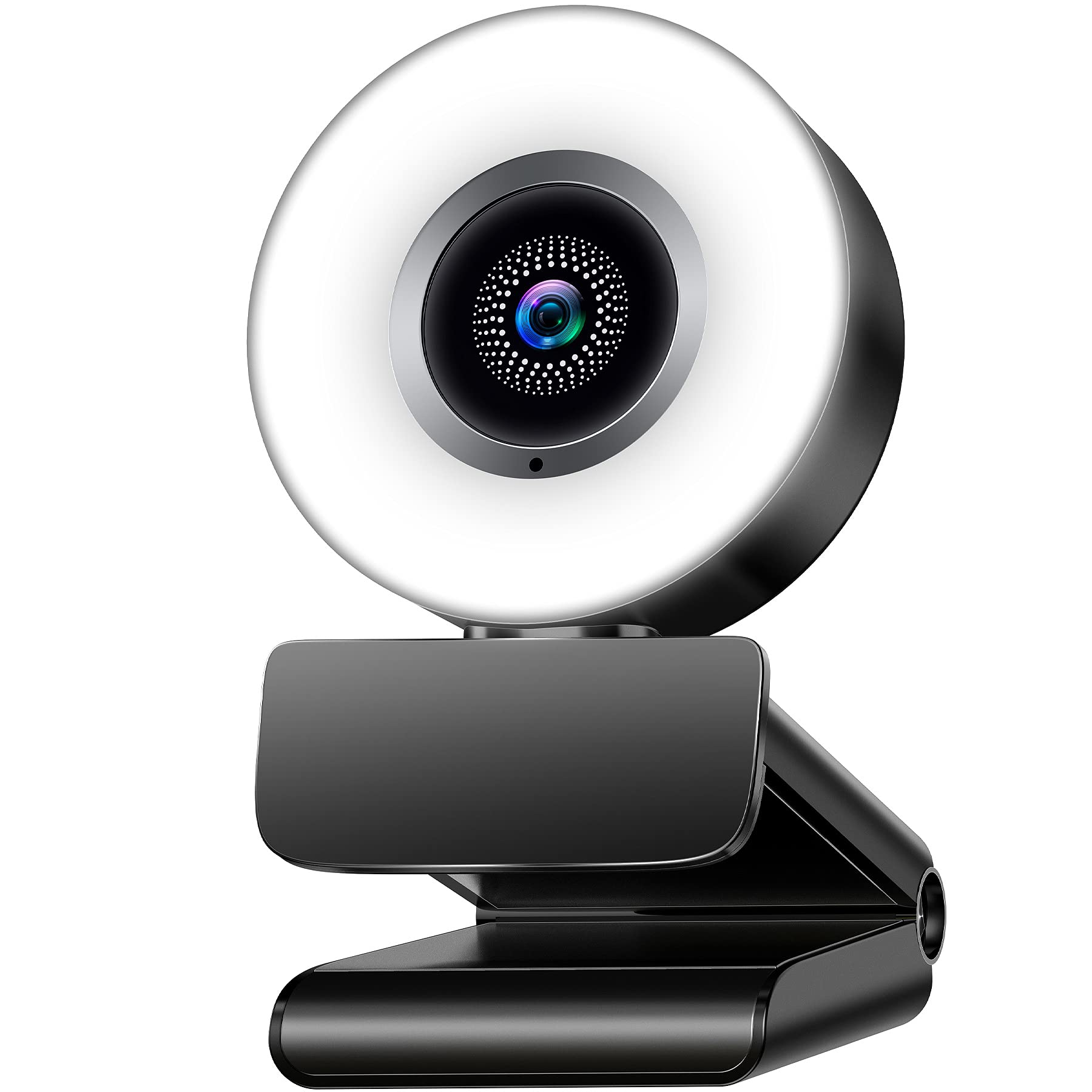 VUPUMER Webcam with Microphone 2K FHD Plug and Play USB Web Camera with Ring Light 3-Level Adjustable Brightness Webcam Gaming Camera for PC Mac Laptop Desktop, Zoom Skype Facetime Video Conference