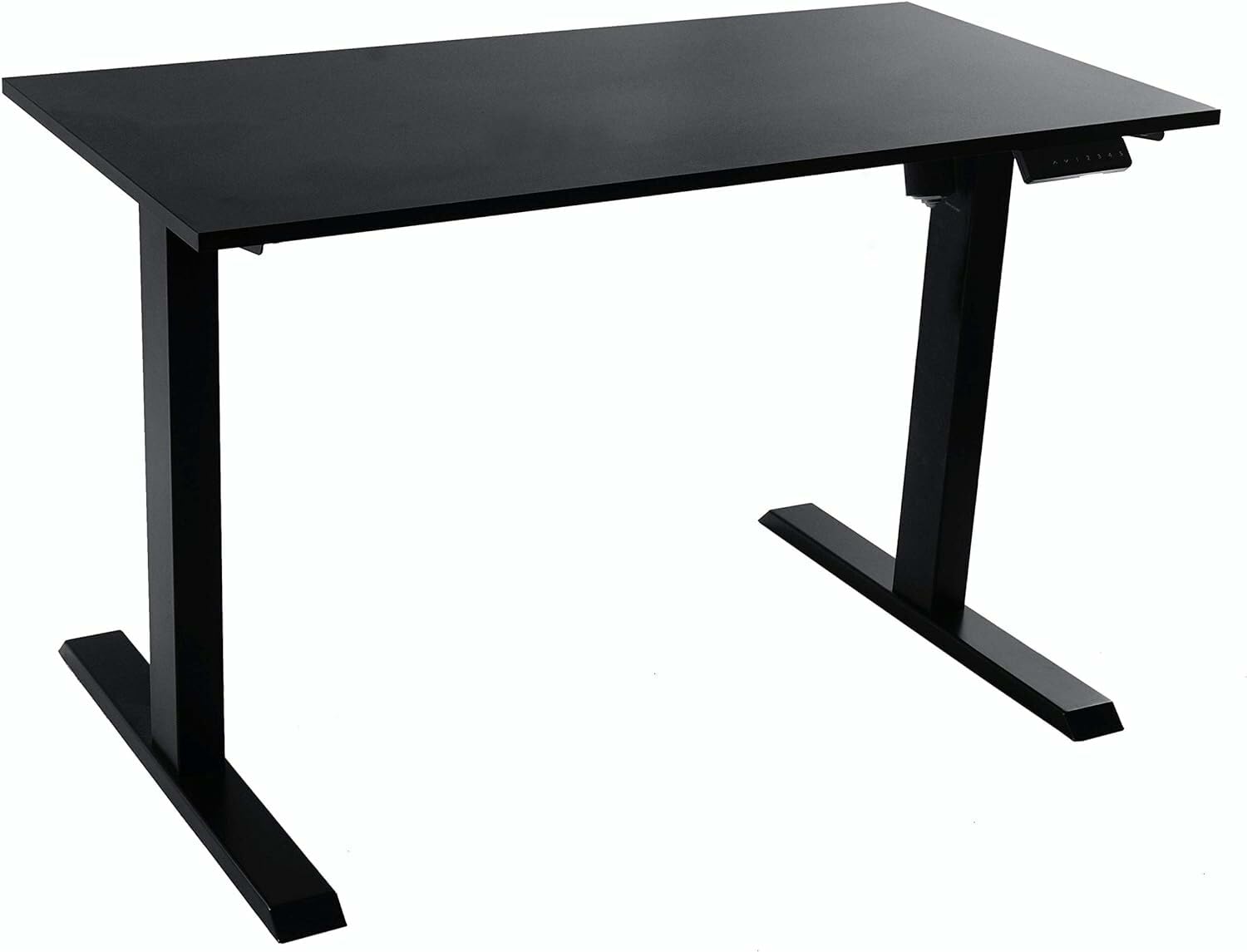 TechOrbits Electric Standing Desk Tabletop - 47 Inch Motorized Workstation Two Leg Frame Stand Up Desk with Memory Settings and Telescopic Sit-Stand Height Adjustment Black
