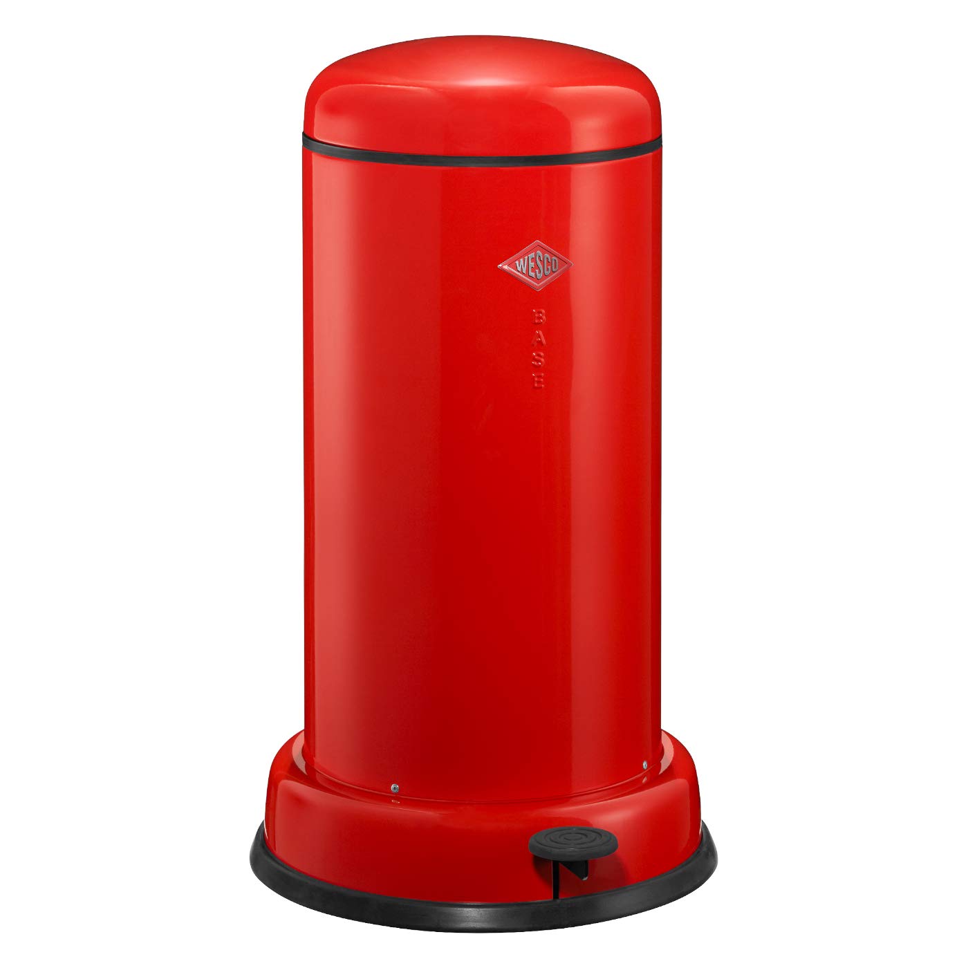 WESCO Baseboy Stainless Steel Waste Bin in Red with a Volume of 20 litres - with Foot Pedal 38 x 38 cm