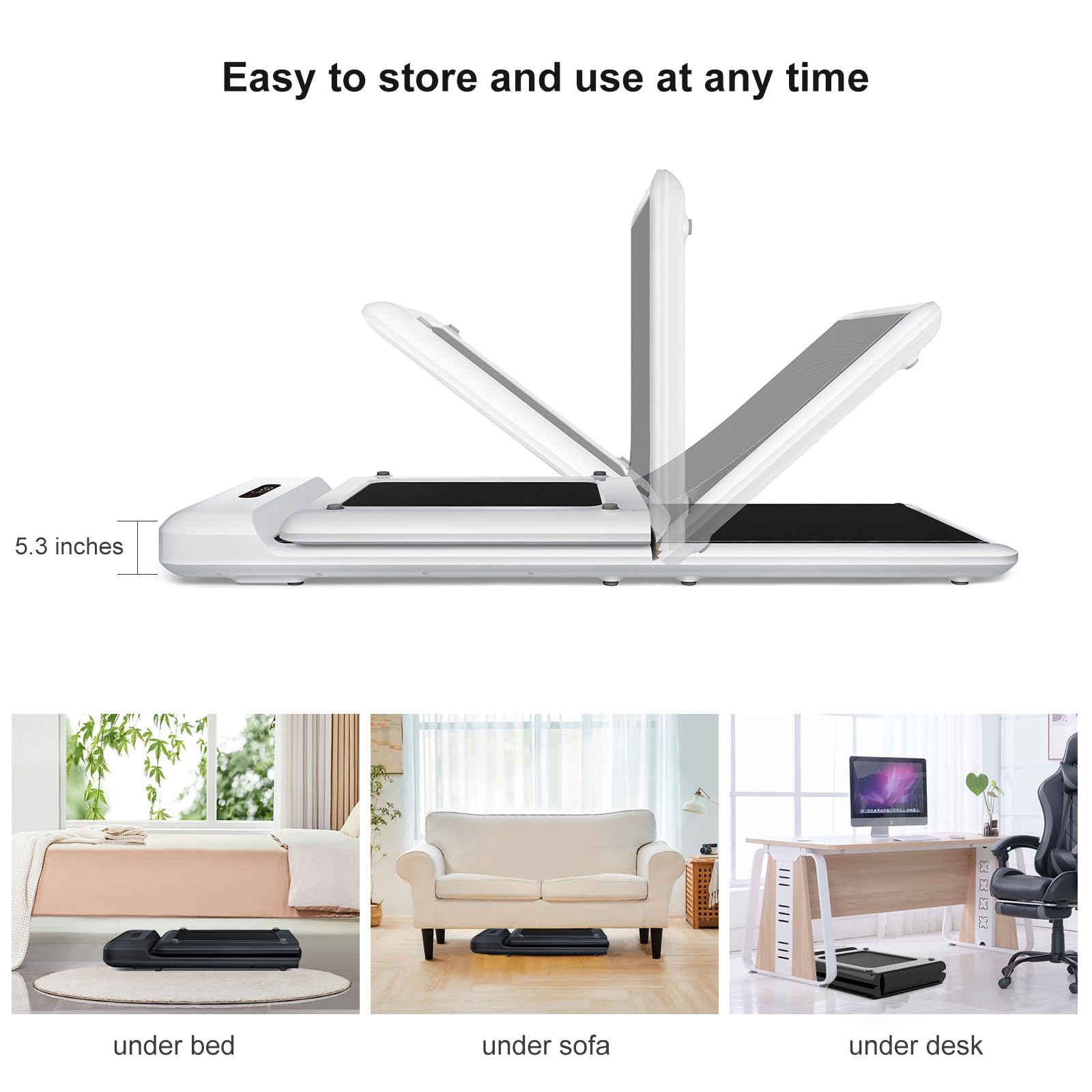 WALKINGPAD S1 Folding Treadmill Foldable Walking Pad Ultra Slim Smart Fold Free Installation Gym Running Device for Home Office Under Desk 0-3.72MPH C2
