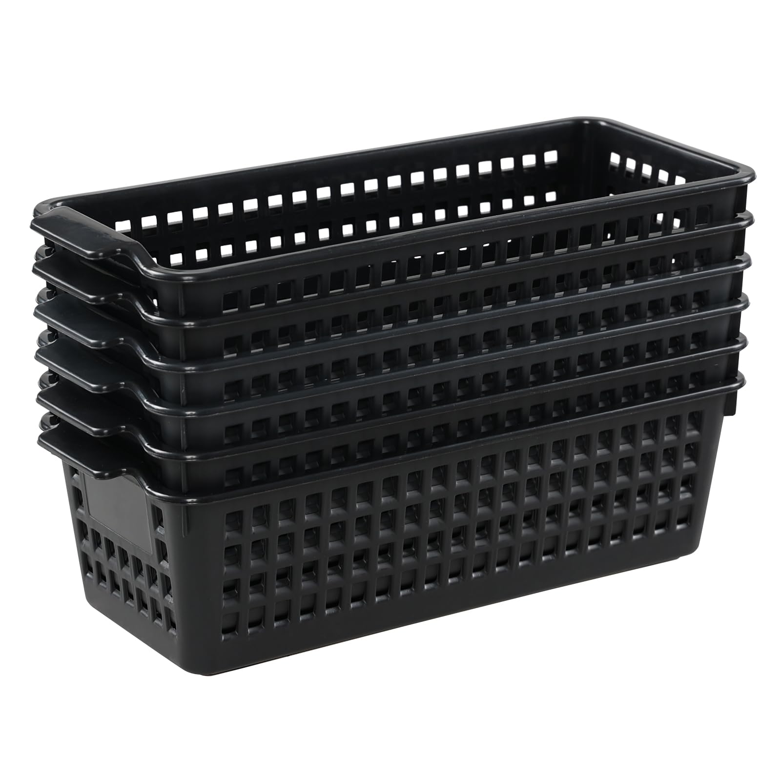 Wekioger 6-Pack Small Desktop Storage Basket, Black