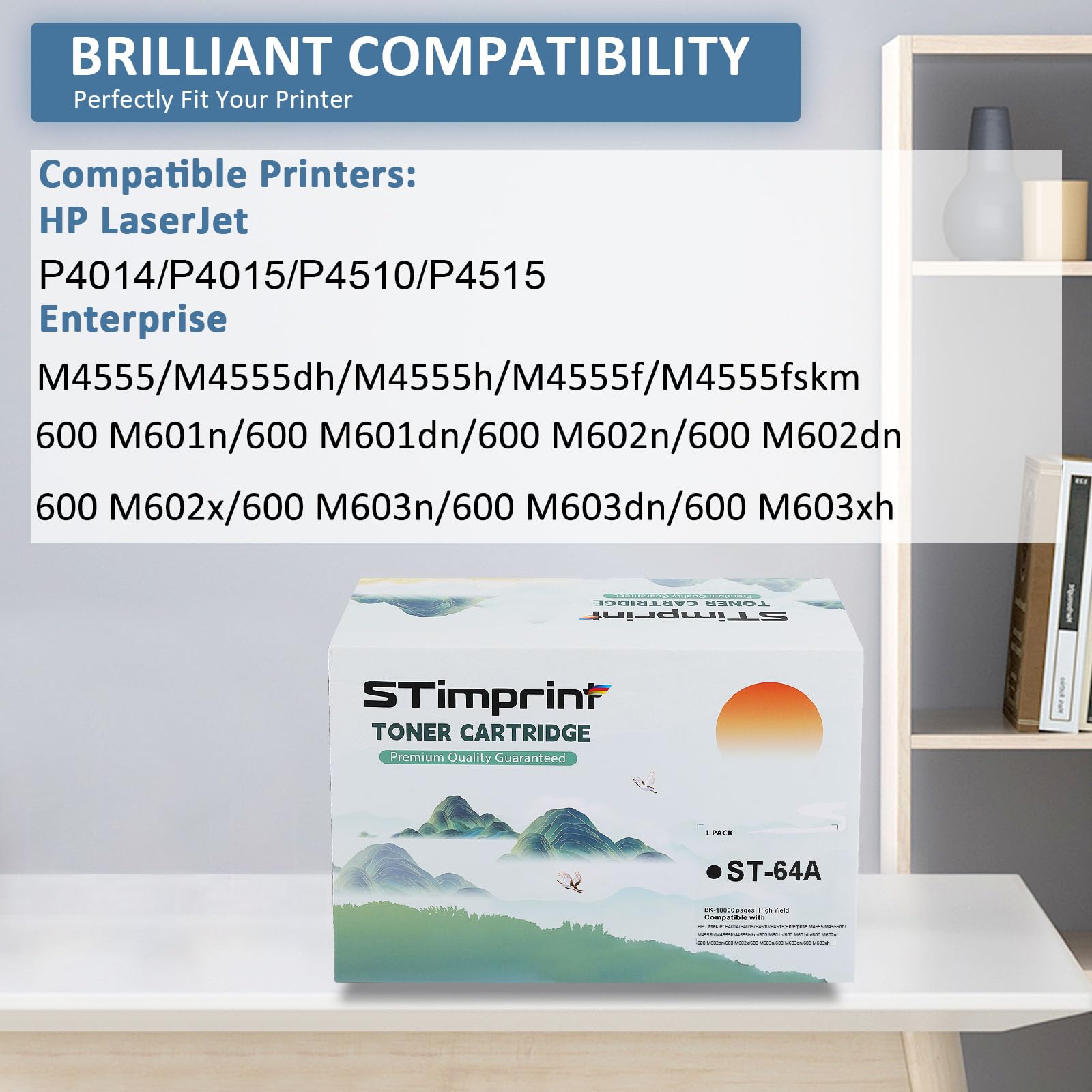 STimprint Compatible Toner Cartridge Replacement for 64A CC364A Work with Laser-Jet P4014N P4014DN P4015N P4015X P4015DN P4515N P4515X P4014 P4015 P4515 Printer(Black, 1-Pack)