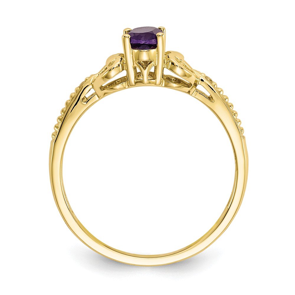 Sonia Jewels Size - 4-10k Yellow Gold Purple Simulated Amethyst Diamond Engagement Wedding Ring (.01 cttw.) (2mm)