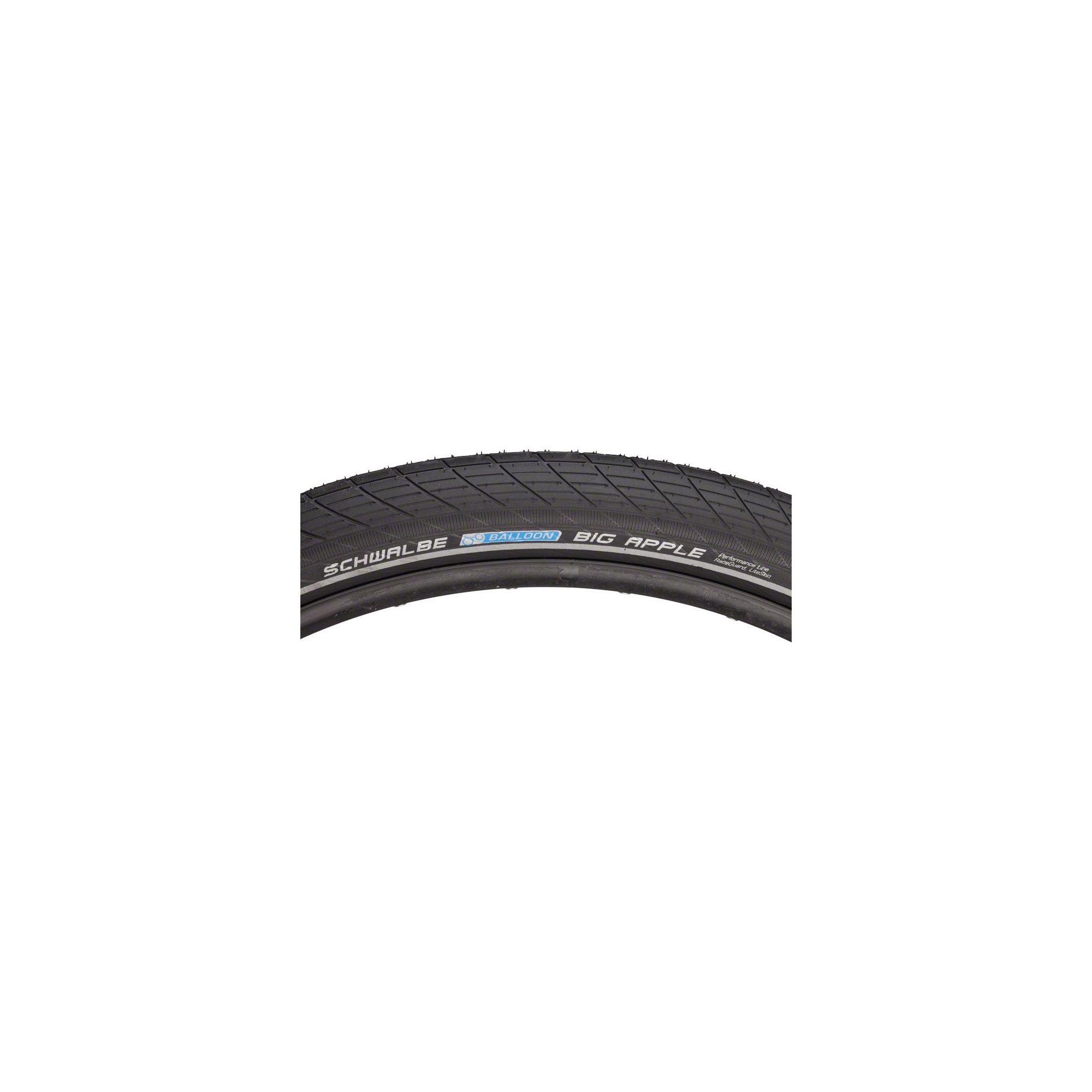 SCHWALBE - Big Apple Hybrid and Touring Wire Clincher Bike Tire | 29 x 2.35 | Performance Line | Black/Reflective