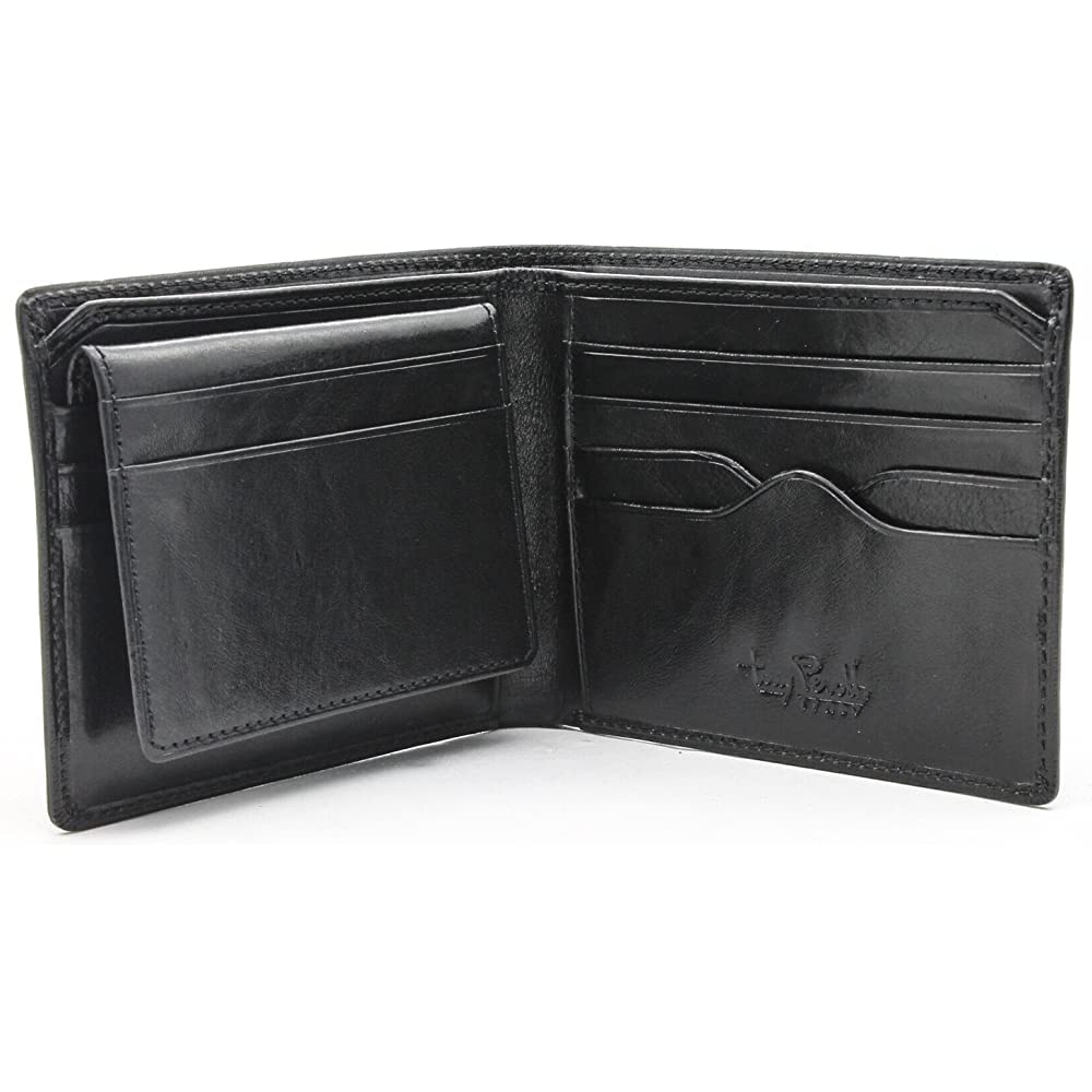 Tony Perotti Men's Italian Leather Slim Bifold Wallet With ID Window Holder, Card Holders, Cash & Receipt Pockets - Eco-Friendly Vegetable-Tanned Full Grain