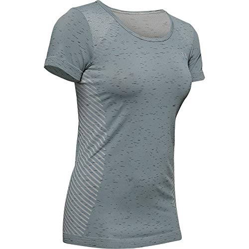 Under Armour Seamless Melange Short Sleeve T-shirt, Hushed Turquoise (396)/Metallic Silver, Large