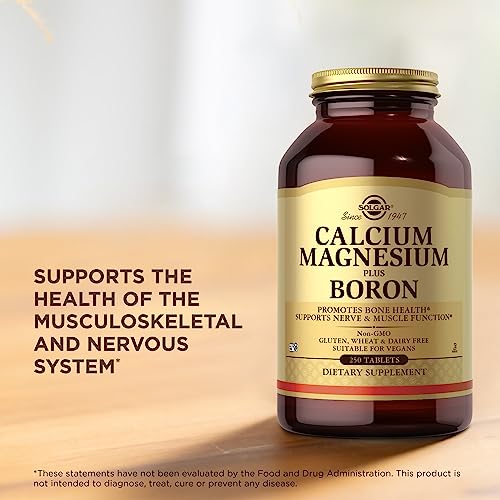 Solgar Calcium Magnesium Plus Boron - 250 Tablets - Non-GMO, Vegan, Gluten Free, Dairy Free, Kosher - 83 Servings