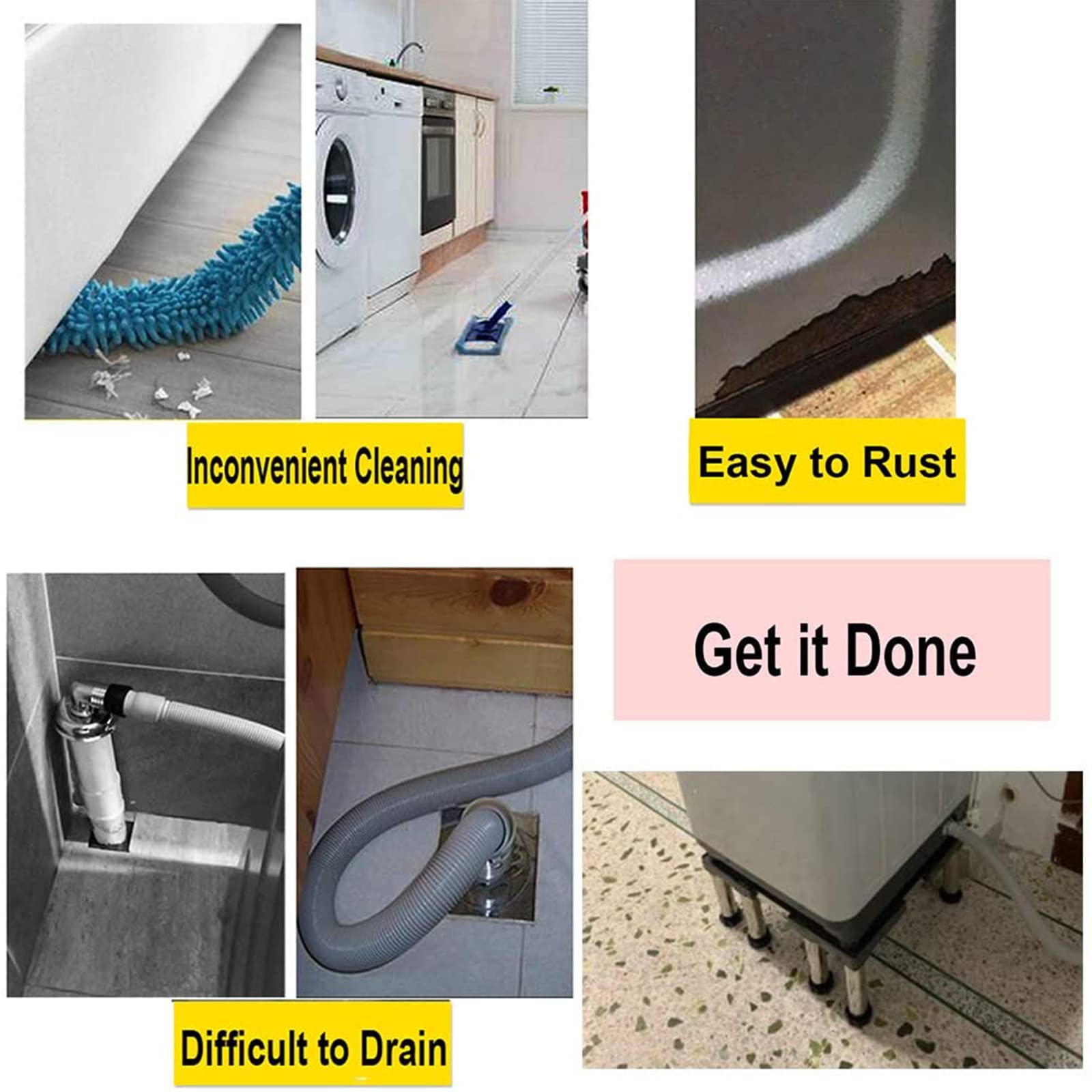 Washer Stand, 12 Legs High 20 Cm,Adjustable,Easy to Install Washer Dryer Stand, for Refrigerators,Dryer,Dishwashers (3-5 Days Delivery)