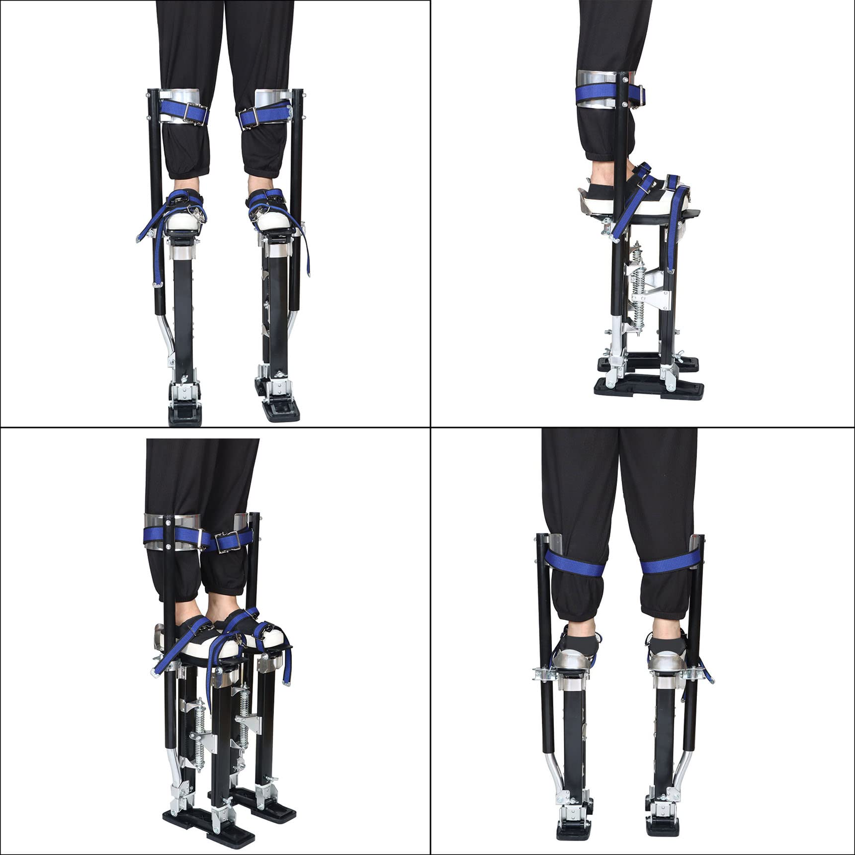 waltyotur 24-40 inch Drywall Stilts Grade Adjustable Auminum Tool Stilt for Painting or Cleaning - Silver