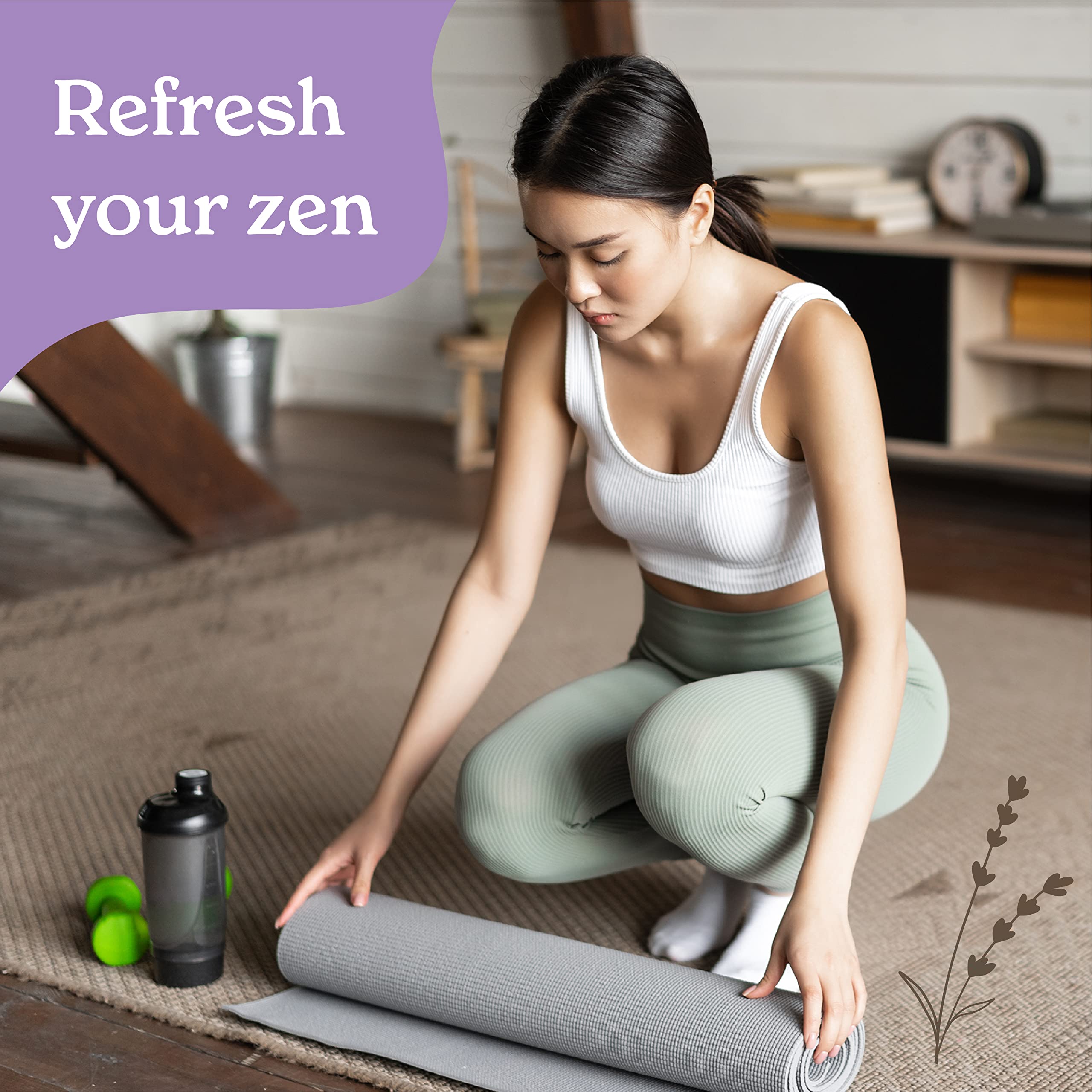 Vine Homecare - Yoga Mat Spray - Refresh Your Zen - Made with Essential Oils - 4 OZ - Lemongrass