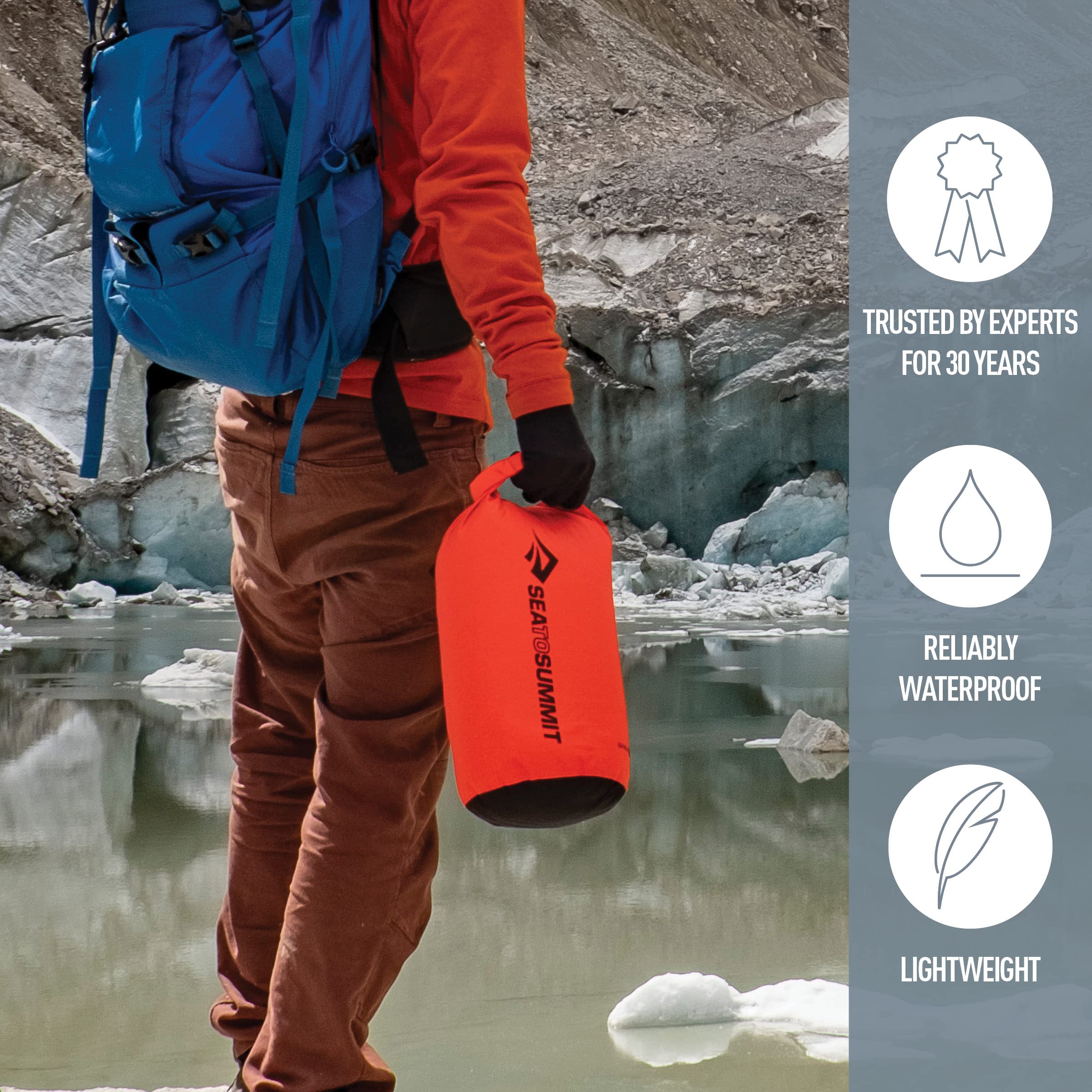 Sea to Summit Lightweight Dry Sack, All-Purpose Dry Bag, 2 Liter, Black