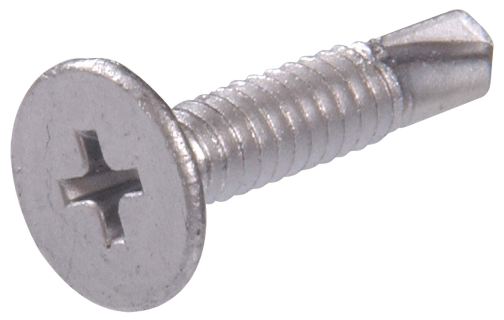 The Hillman Group 560662 10-24-Inch x 1-1/4-Inch Wafer Head Phillips Self Drilling Screw, 100-Pack, 1.25 inches, Zinc
