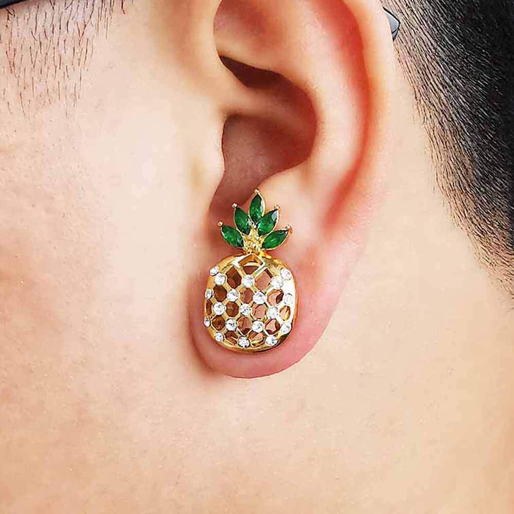TBOSEN Stainless Steel Screw Gold Pineapple Ear Gauges Plugs Tunnels Expander Body Piercing 2 PCS