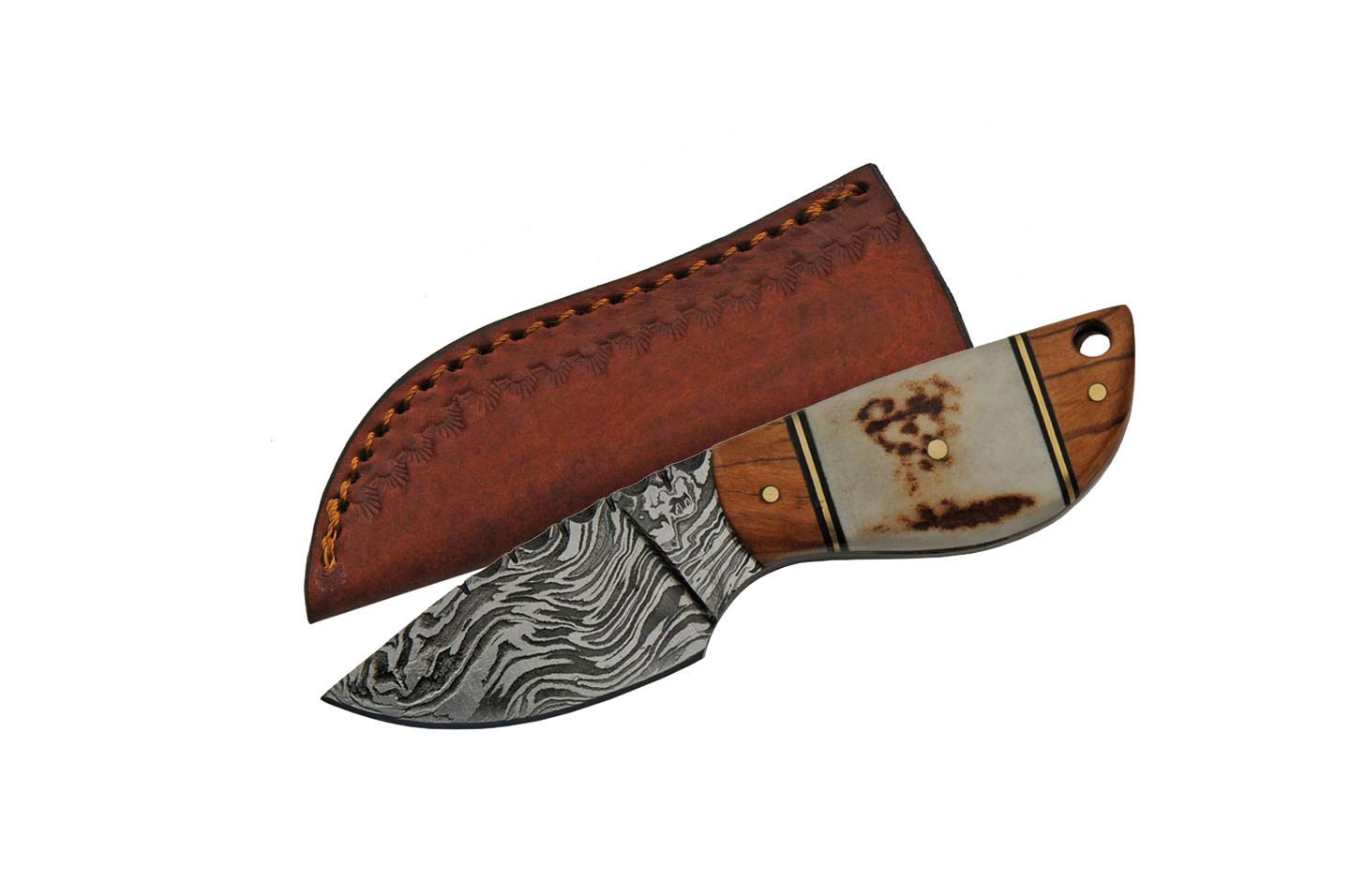 Szco Supplies 5" Damascus Steel Wild Stag Hunting Knife With Sheath