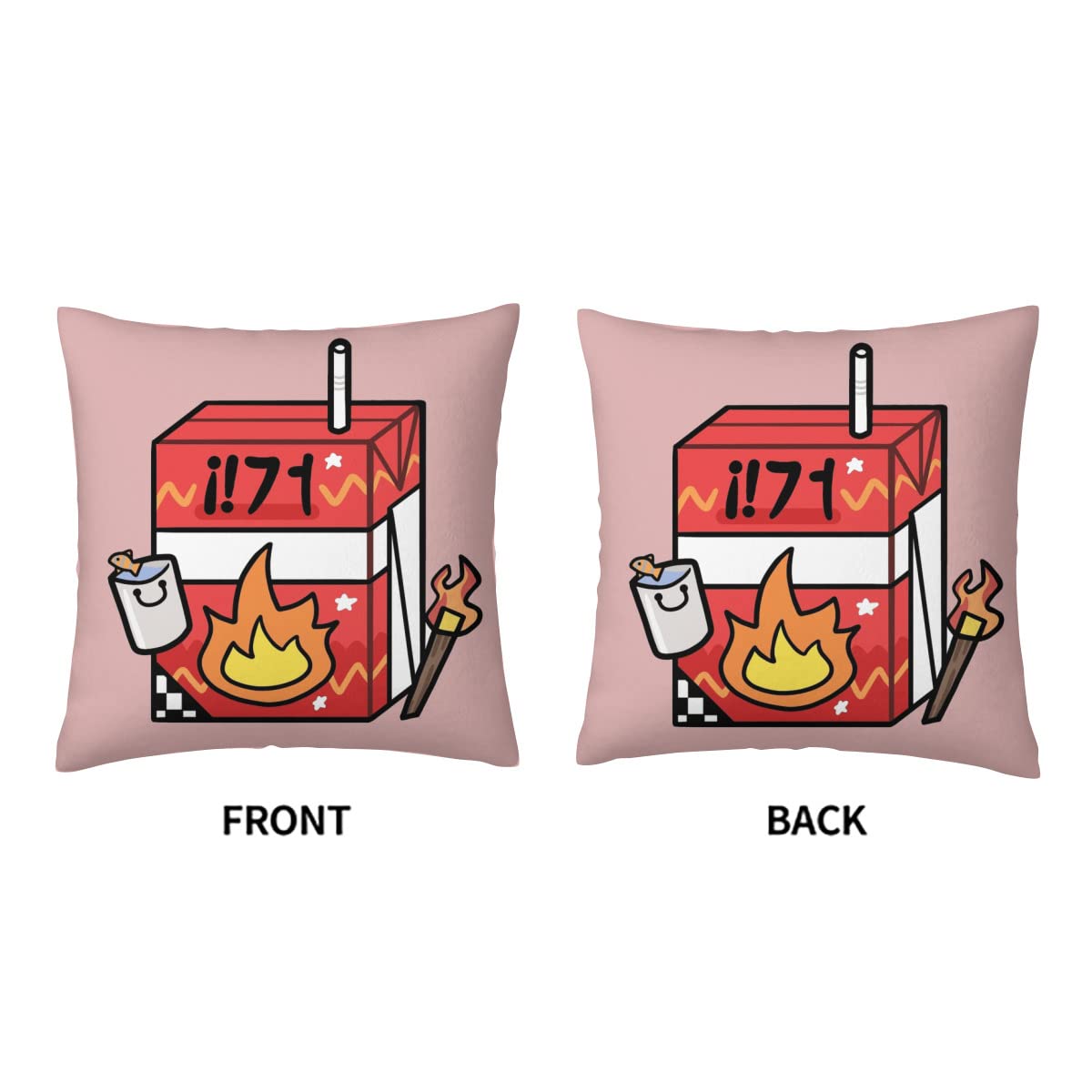Sapnap Juice Box Velvet Throw Pillow Covers Sofa Pillowcase Car Square Throw Pillowcases Home Decoration Game 18in*18in