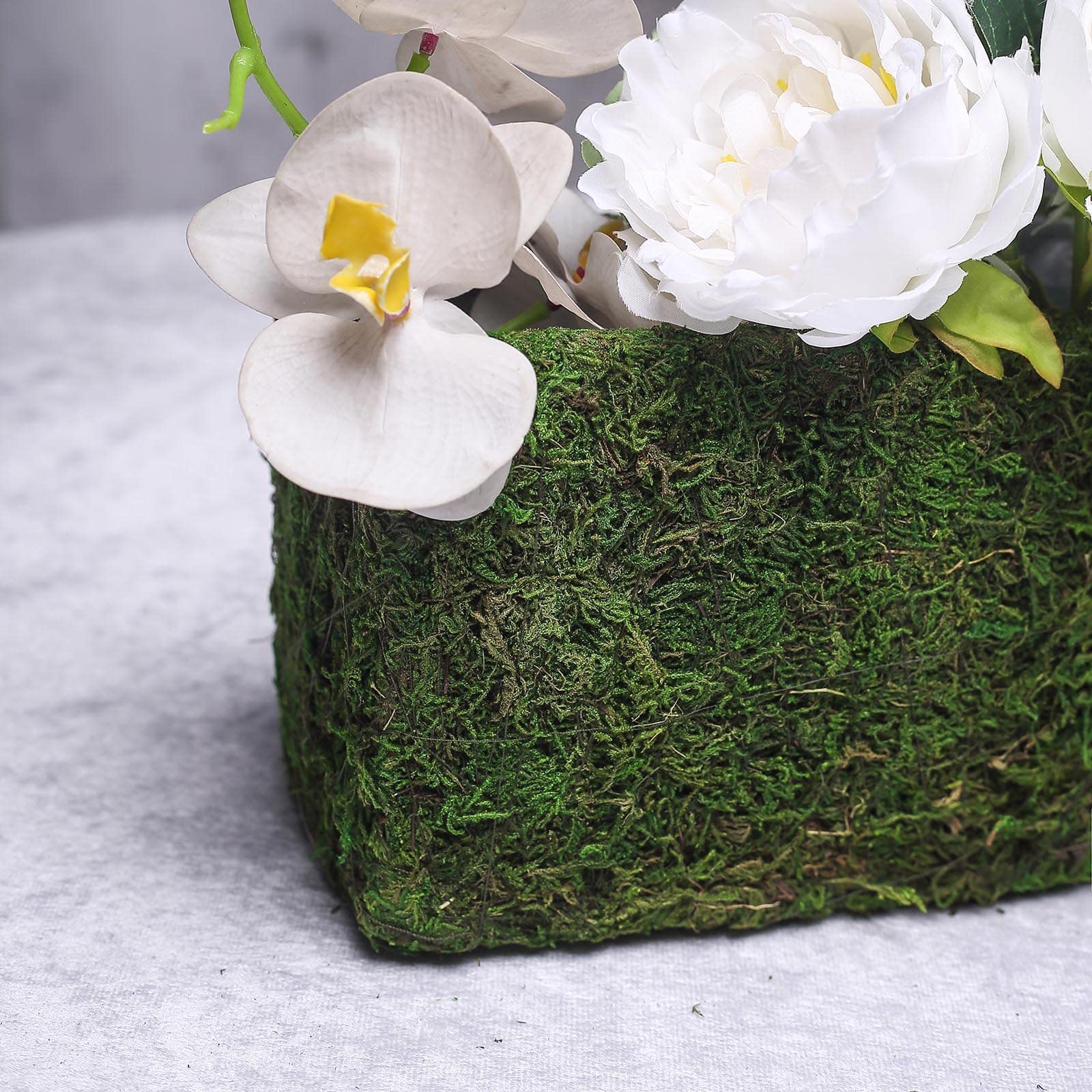 Tableclothsfactory 23.5" Rectangle Preserved Moss Planter Box Moss Covered Planters with Inner Lining