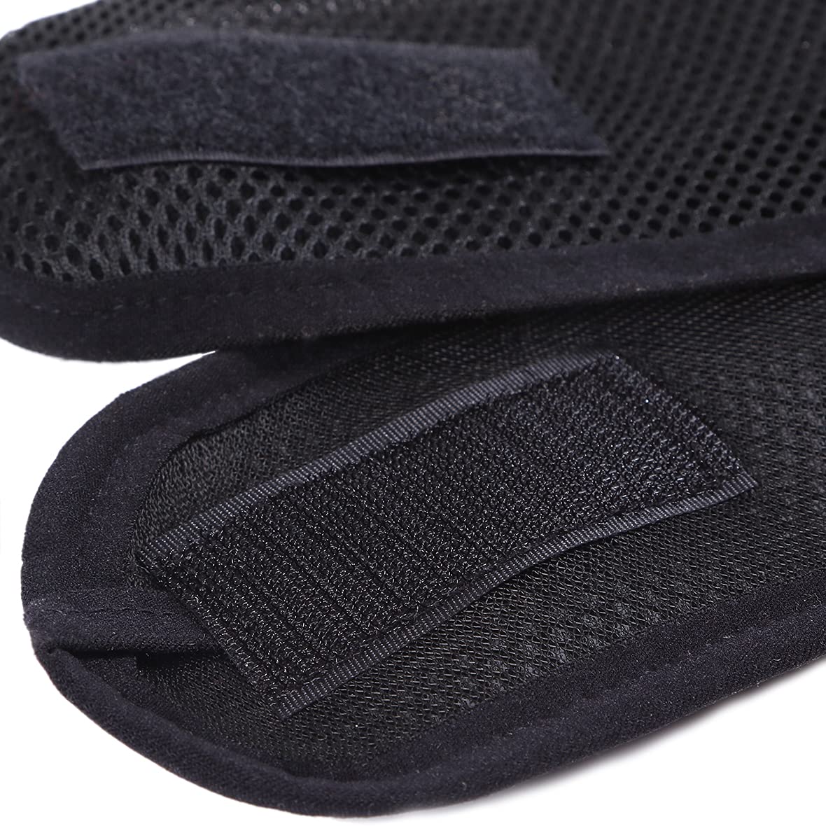 ZRQ 4 Pcs Deluxe Foam Mesh Wrap Bath Makeup Hair Wraps Breathable Non Slip Adjustable Cool Mesh Fabric Soft Satin Edge Laying Scarf for Women Black#