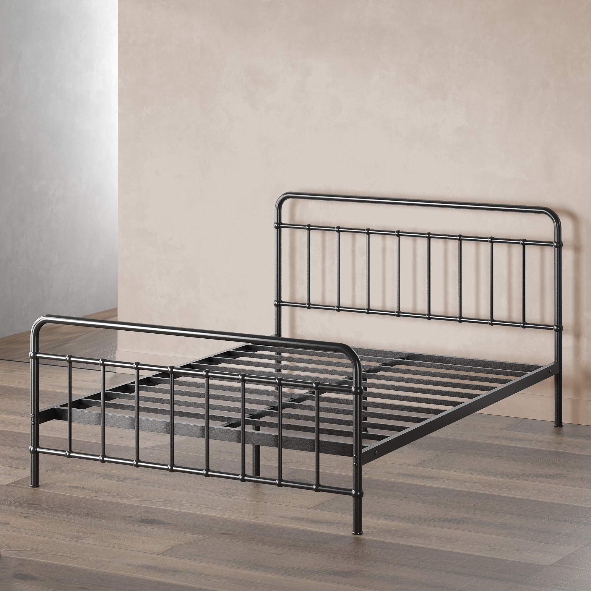 ZINUS Florence Full Panel Metal Platform Bed Frame / Mattress Foundation / No Box Spring Needed / Easy Assembly, Black, Twin