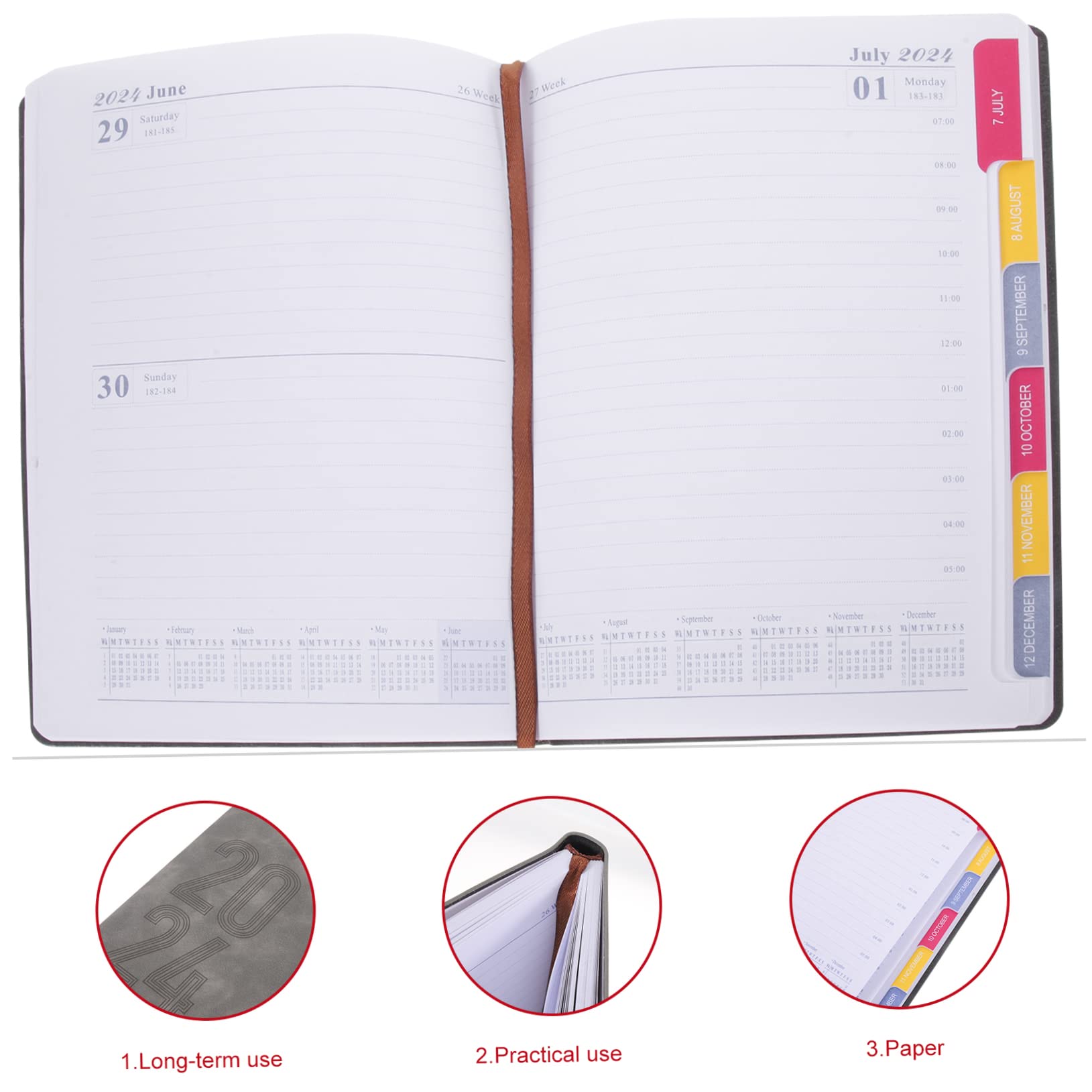 STOBOK 2024 Weekly Schedule Planner Office Memo Pad Monthly Planner Notebook New Year Schedule Notebook Daily Writing Book Calendar Notebook Daily Planner Portable Manual Paper Work