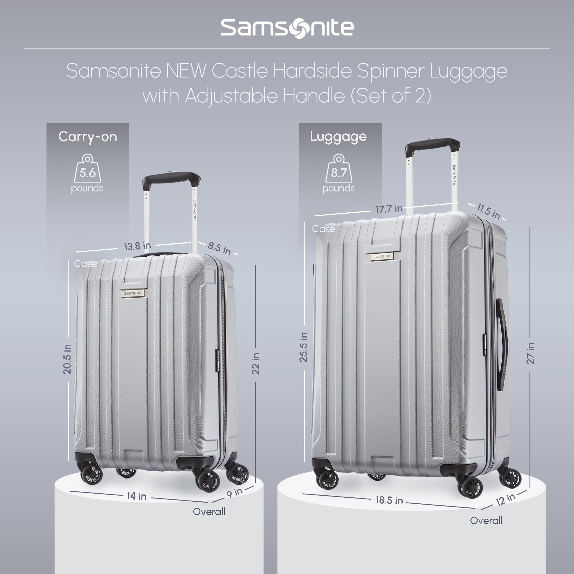 Samsonite Hardside Spinner Wheel Luggage, Midnight Navy, 2-Piece Set