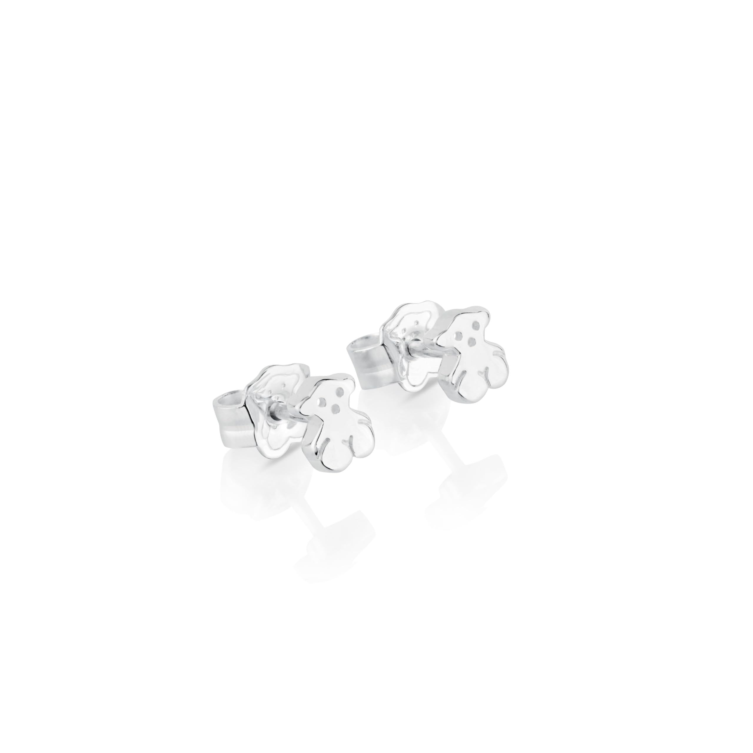 TOUS Sterling Silver Earrings for Women with Bear Motif, Size: 5mm. Puppies Collection