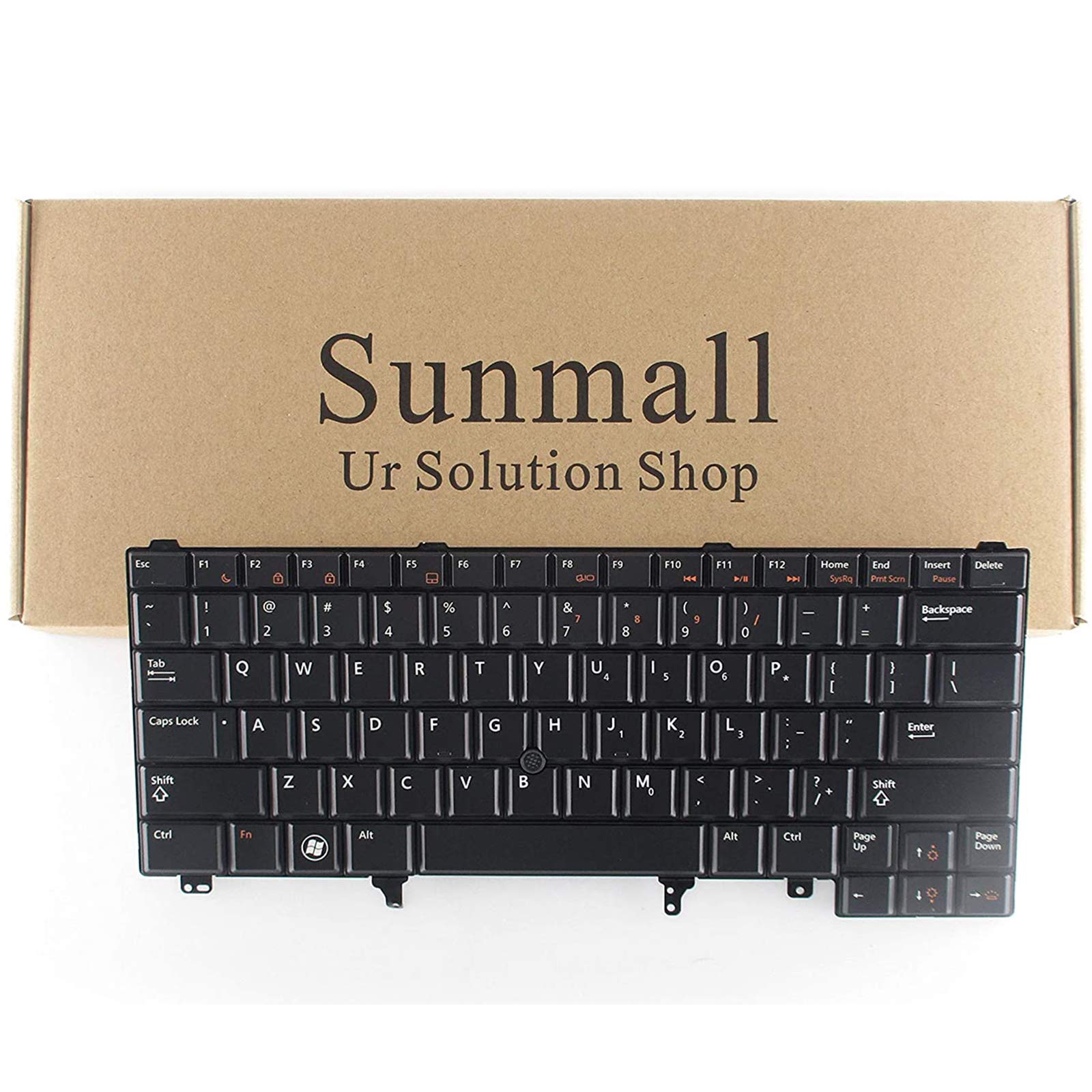 Replacement Keyboard with Backlit/Big Enter Key Compatible with Dell Latitude E5420 E5430 E6220 E6320 E6330 E6420 E6430 E6440 Series US Layout Black (with Pointer Stick)