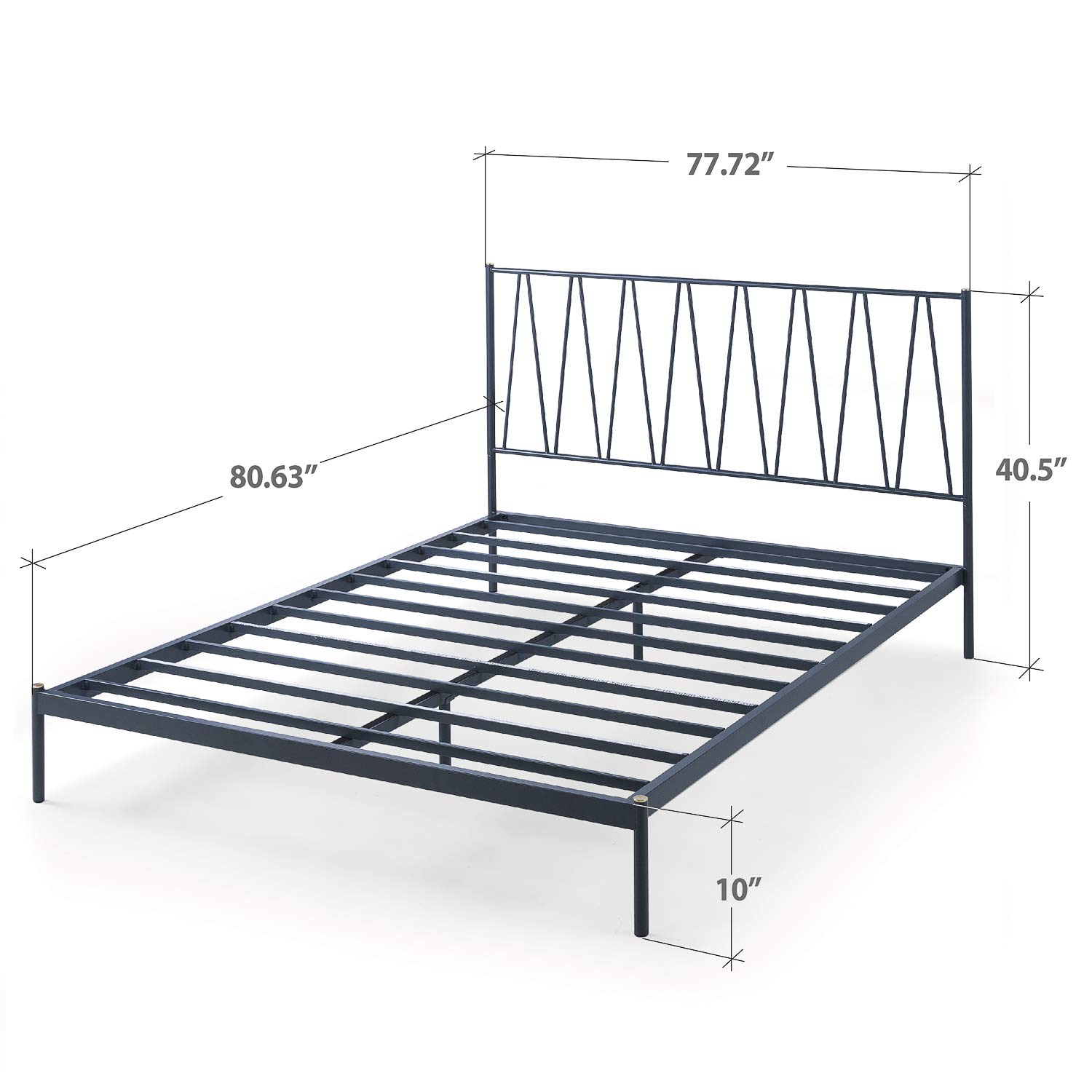 ZINUS Olga Metal Platform Bed Frame / Mattress Foundation / Slat Support / No Box Spring Needed / Easy Assembly, King