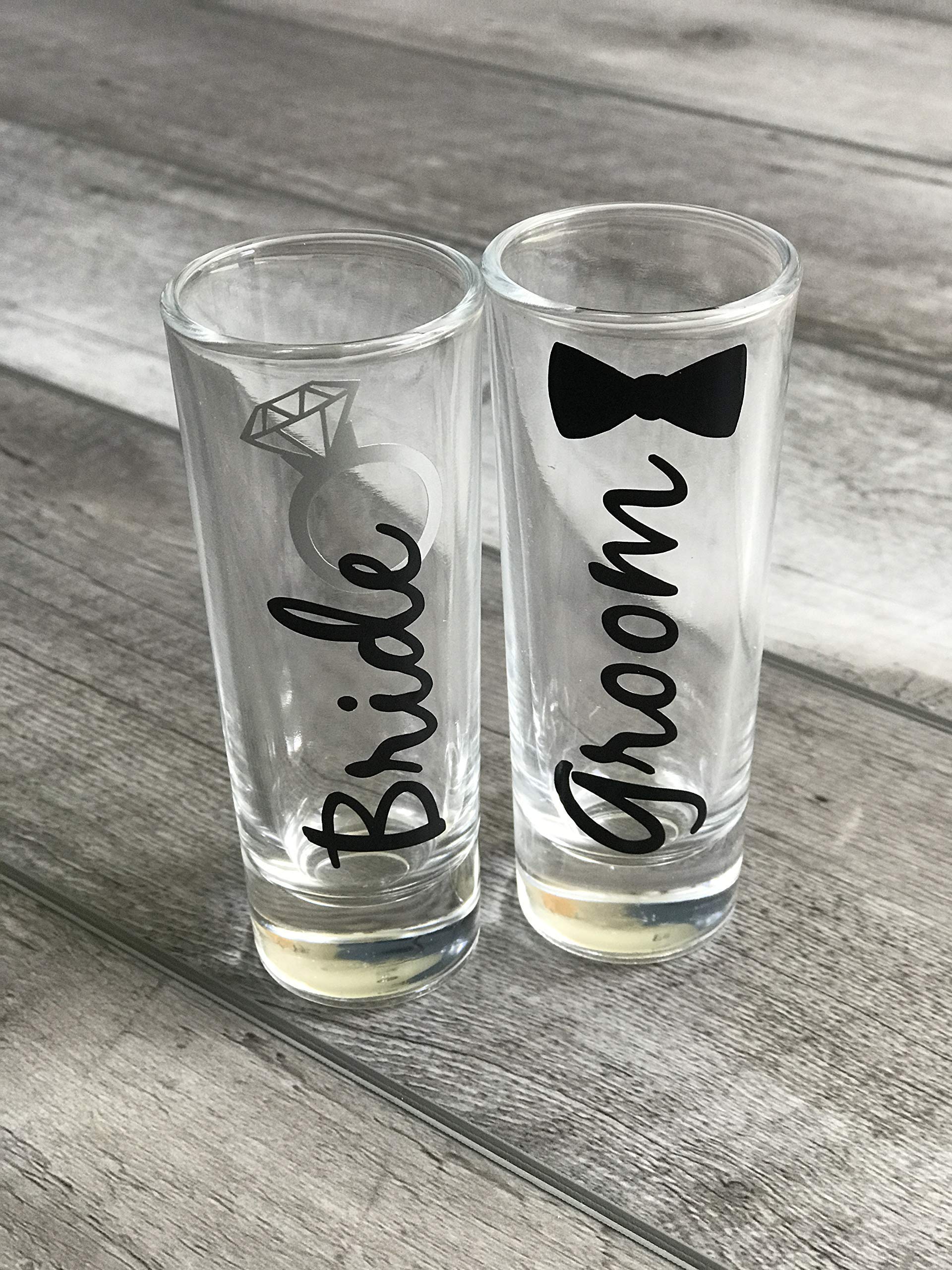 Wedding Shot Glasses for Bride and Groom, Newlywed Gifts, Anniversary Gift for Couple, Valentines Day Gift