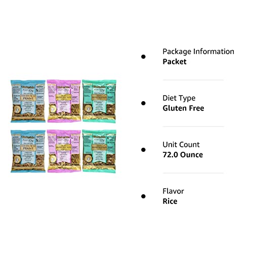 Tinkyada Organic Gluten-Free Brown Rice Pasta 3 Shape Variety Bundle: (2) Elbow Pasta, (2) Spirals Pasta, and (2) Penne Pasta, 12 Ounce Ea.