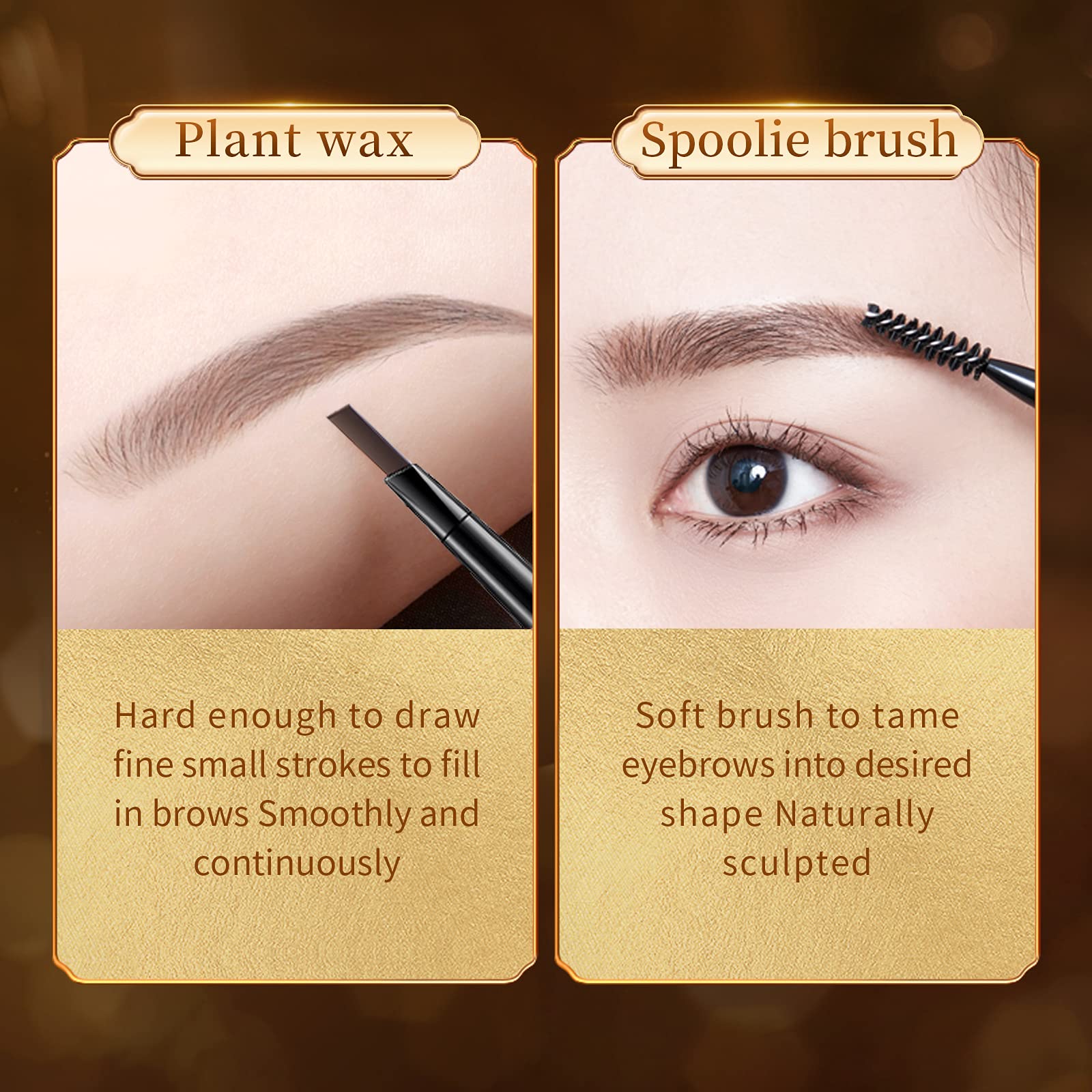 ZEESEA [Palace Identity] Drunken Rhyme Gilt · Delicate Eyebrow Pencil,Sketch-level Small Triangle, Heavy Embossed Barrel Palace Eyebrow Pencil, Long Lasting Beautiful Eyebrow Pencil